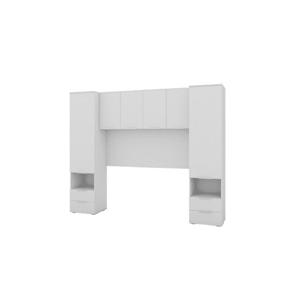 Ebern Designs Santino Matte White Over Bed Storage Unit | Wayfair.co.uk