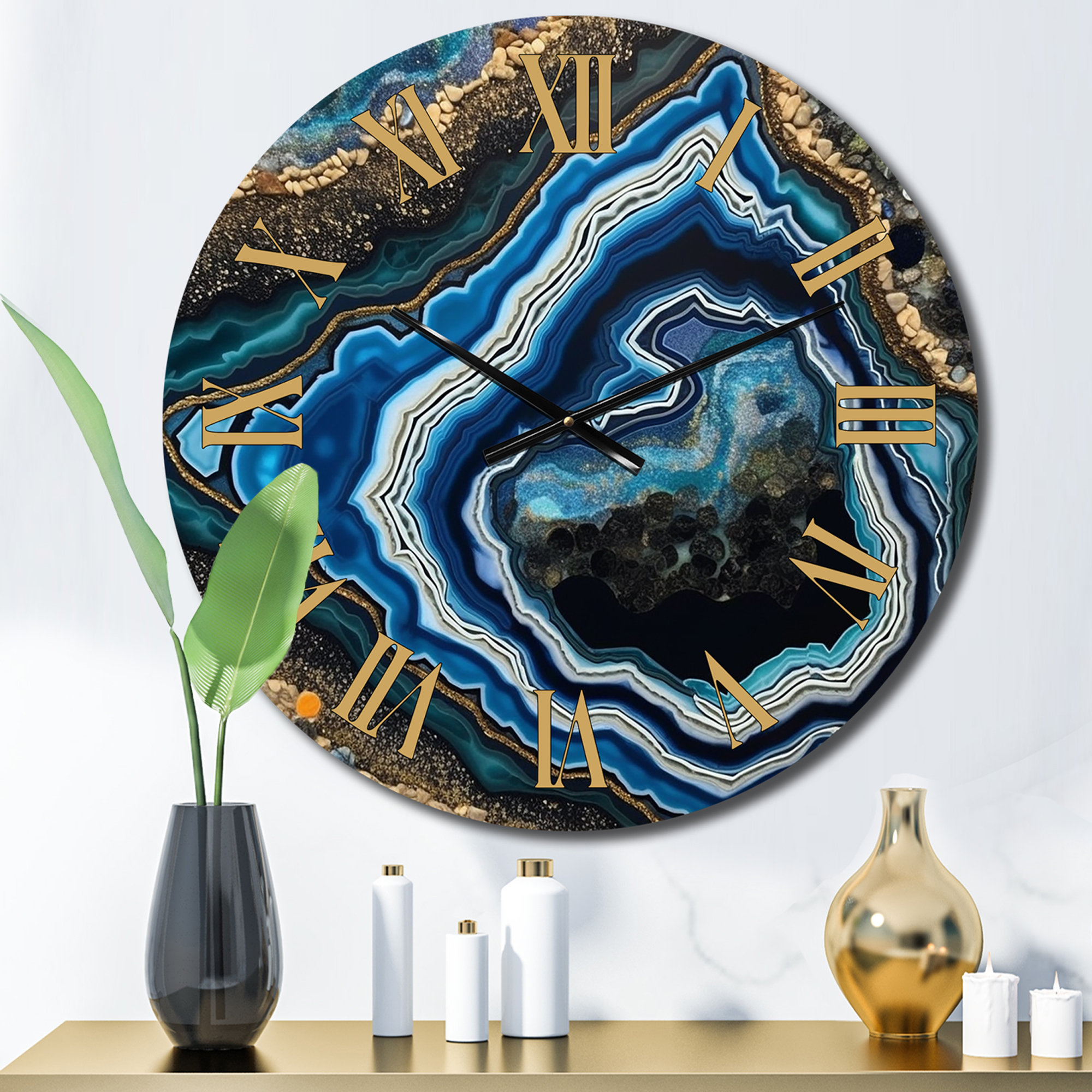 Mercer41 Tameki - Stone Geode Wall Clock - Wayfair Canada
