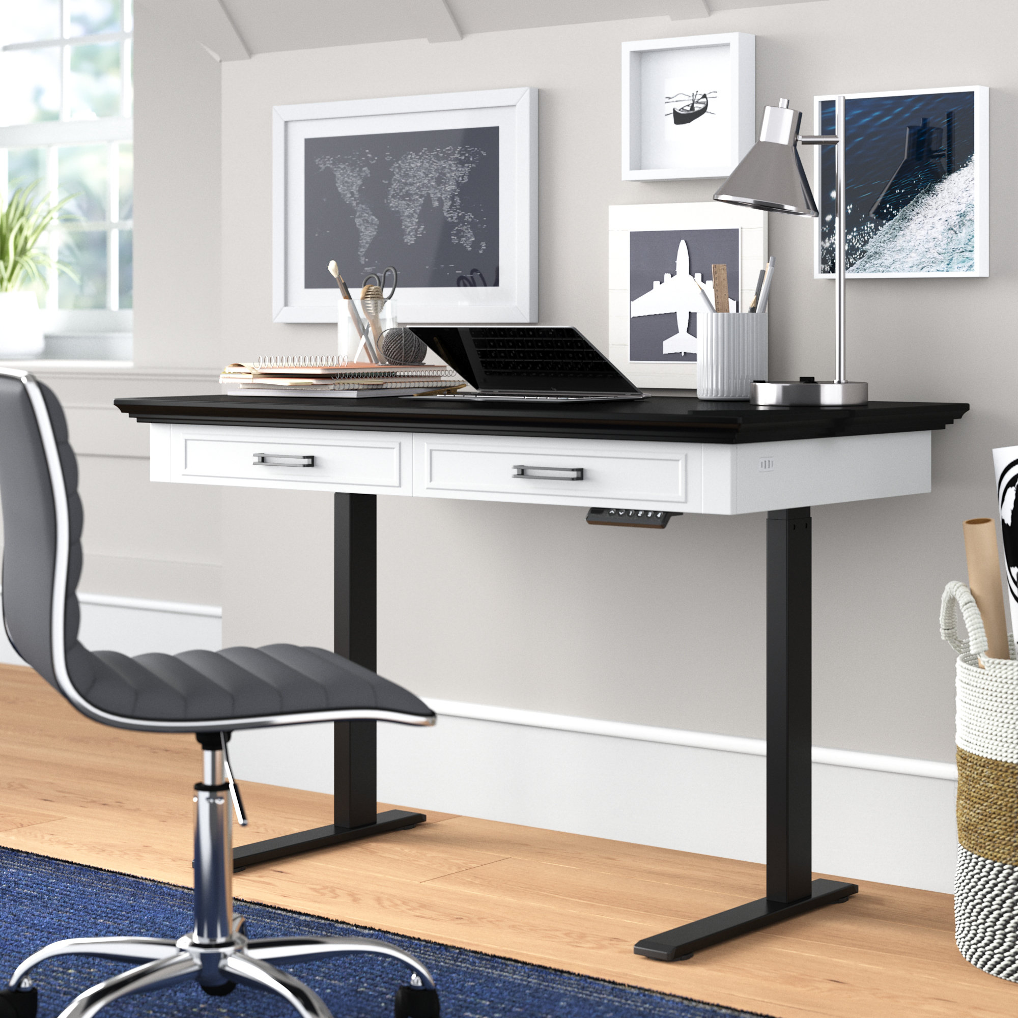 Lark Manor Adjustable Metal Base Standing Desk & Reviews | Wayfair