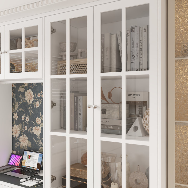 Red Barrel Studio Multifunctional Desk With Integrated Bookcase And ...