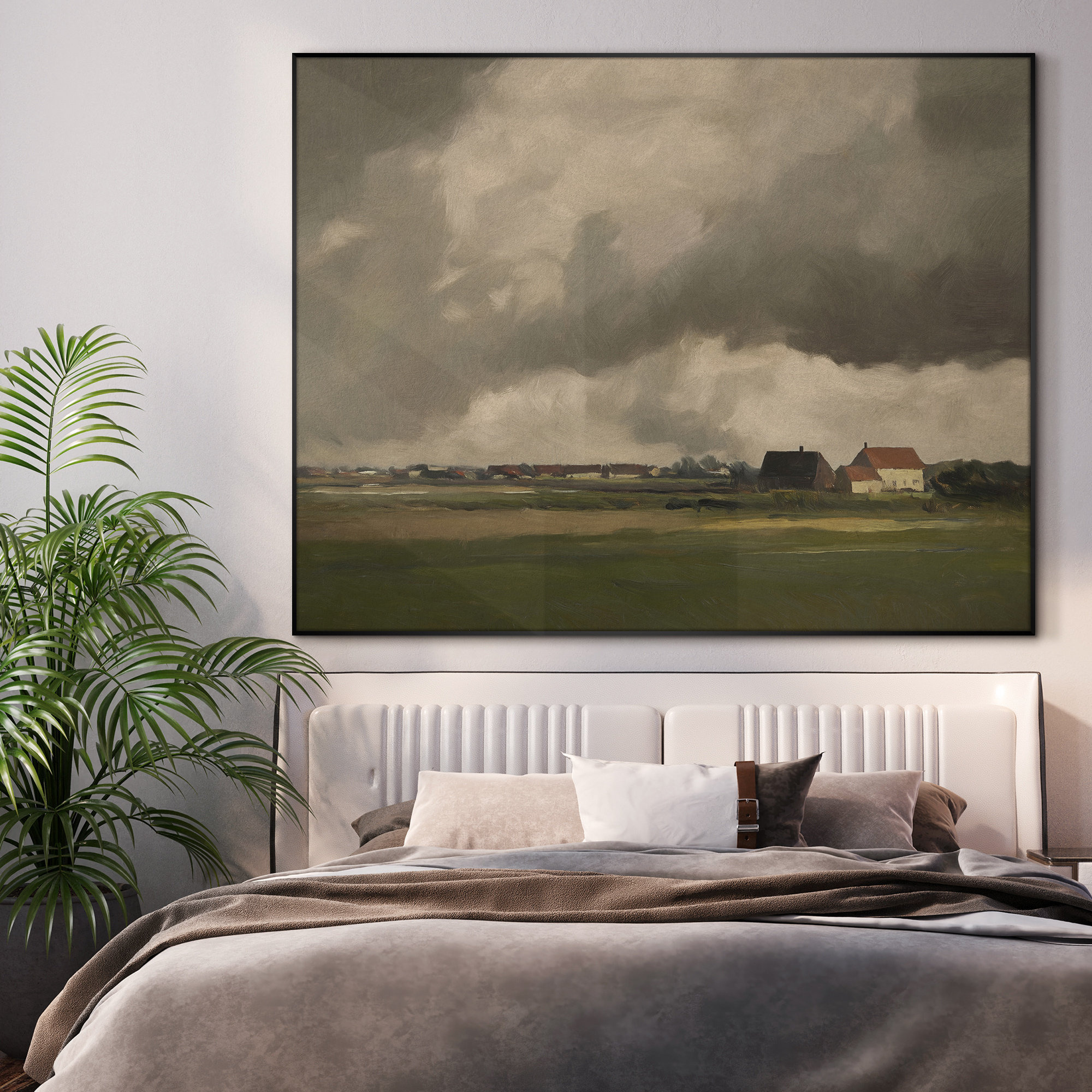 SIGNLEADER Stormy Countryside Landscape Extra Large Wall Art Print ...