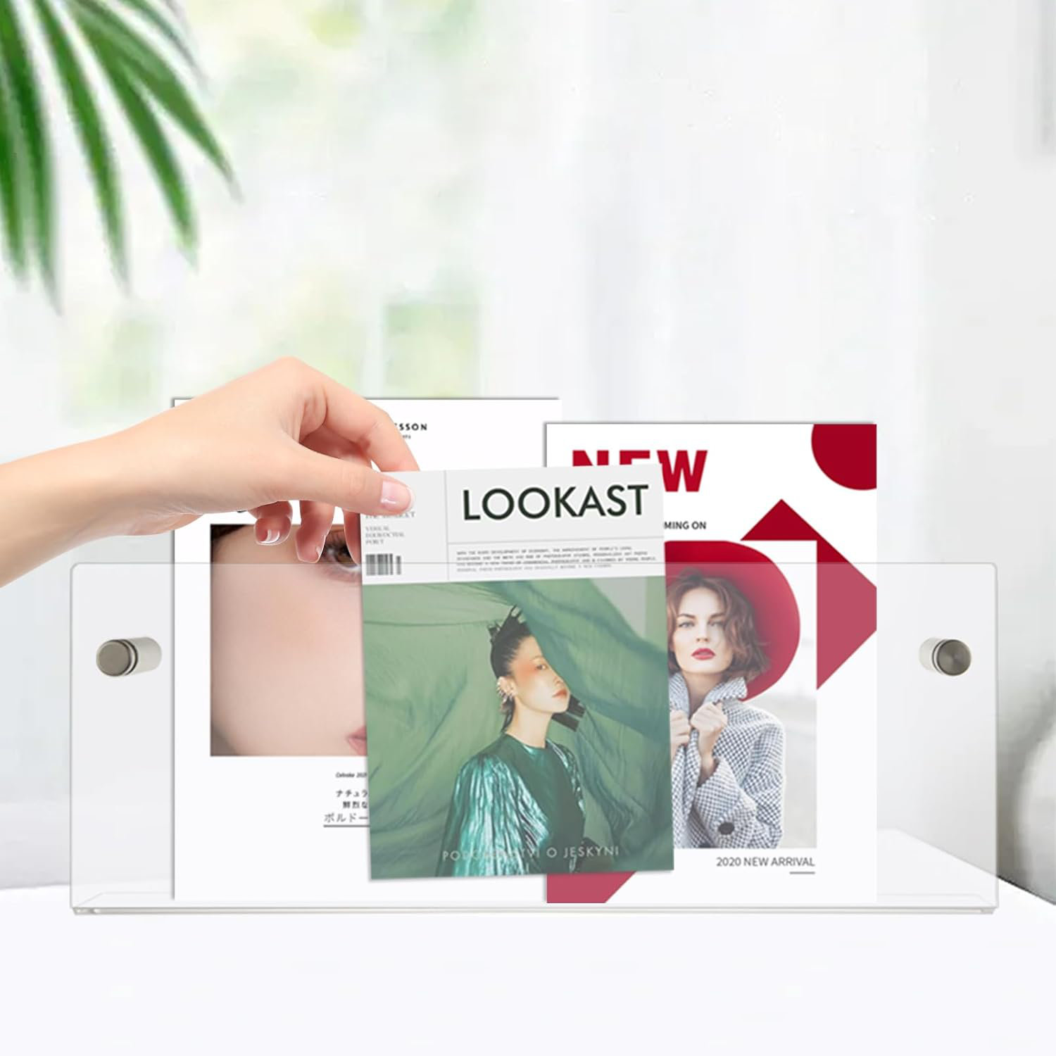 BONLOD 4PCS Acrylic Magazine Rack 16 Inch Wall Mount Acrylic Magazine ...