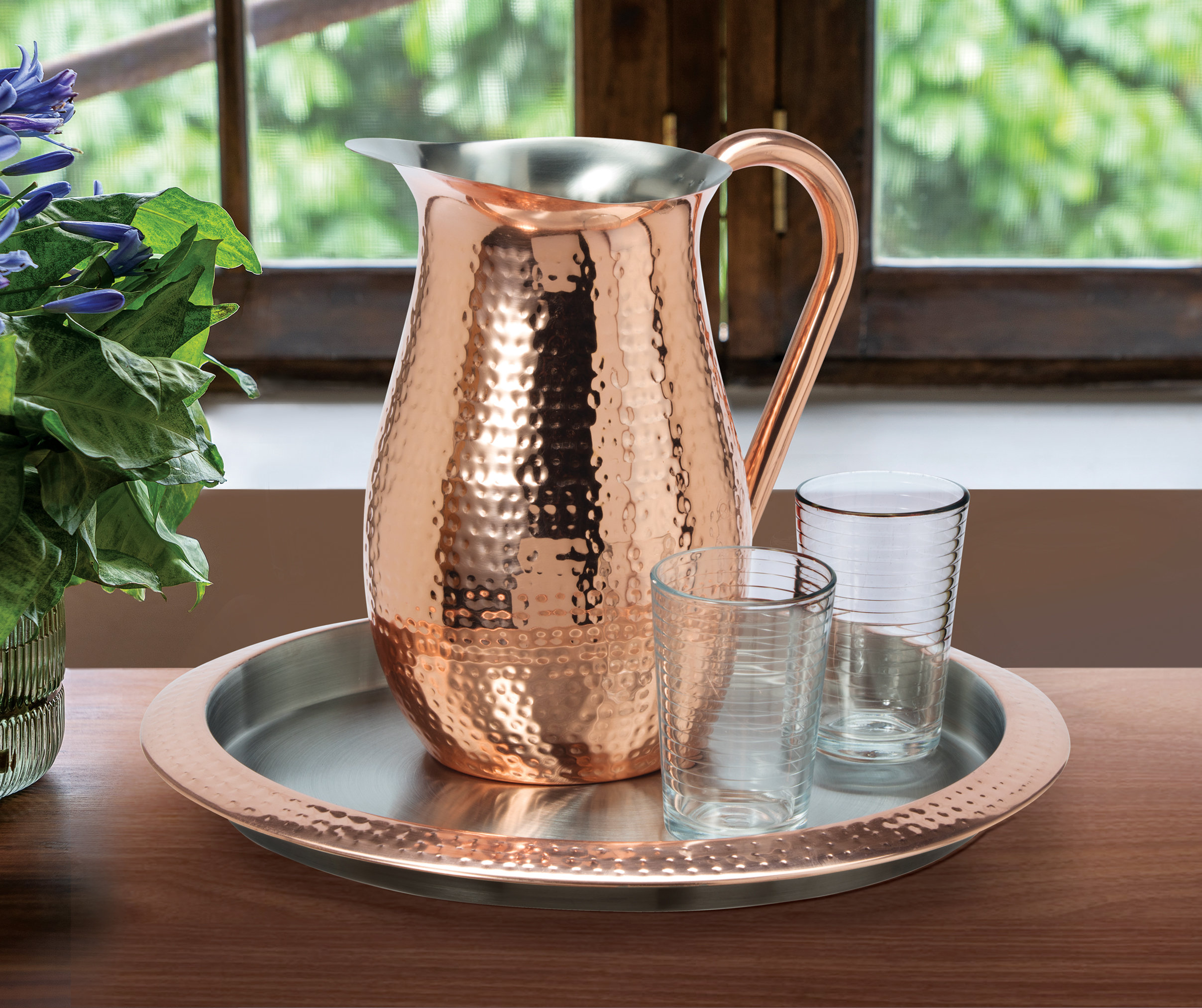 OGGI Hammered Stainless Steel Pitcher (68 Oz, 2 Lt) & Reviews - Wayfair ...
