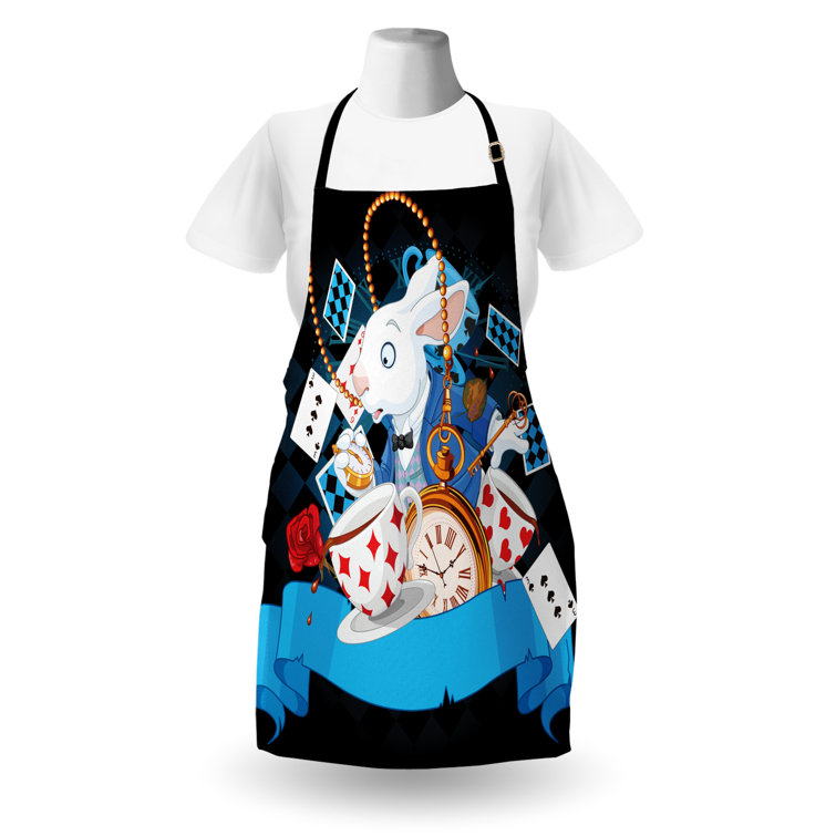 Ambesonne Alice in Wonderland Apron, Cooking Gardening, Adult Size ...