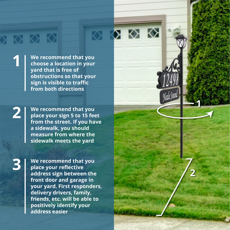 Address America Double-Sided Reflective Boardwalk Lawn Address Sign ...