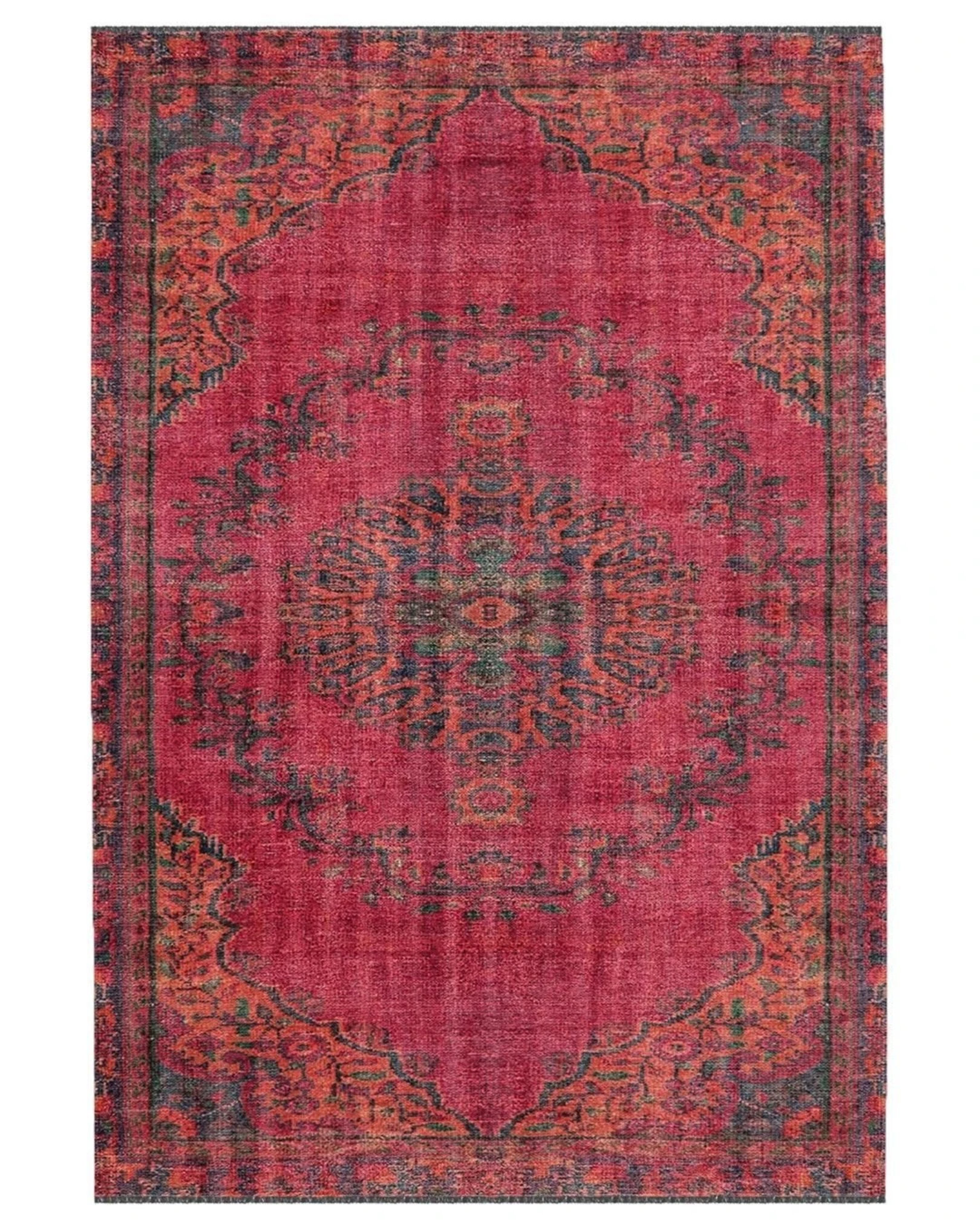 Dakota Fields Cece Oriental Red Machine Woven Cotton Polyester Area Rug ...