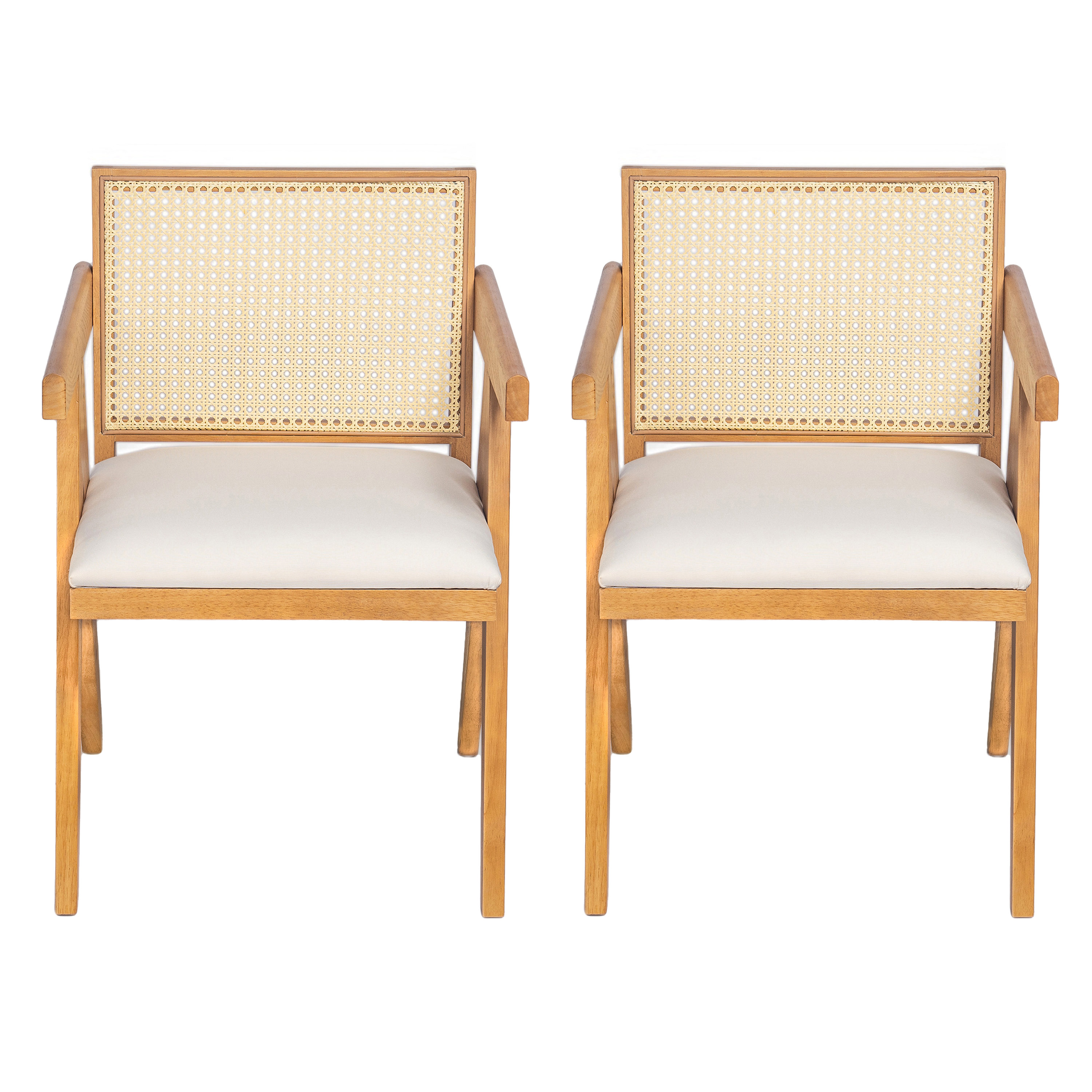NFusion Howard Rattan Dining Chairs With Cushion Seat | Wayfair