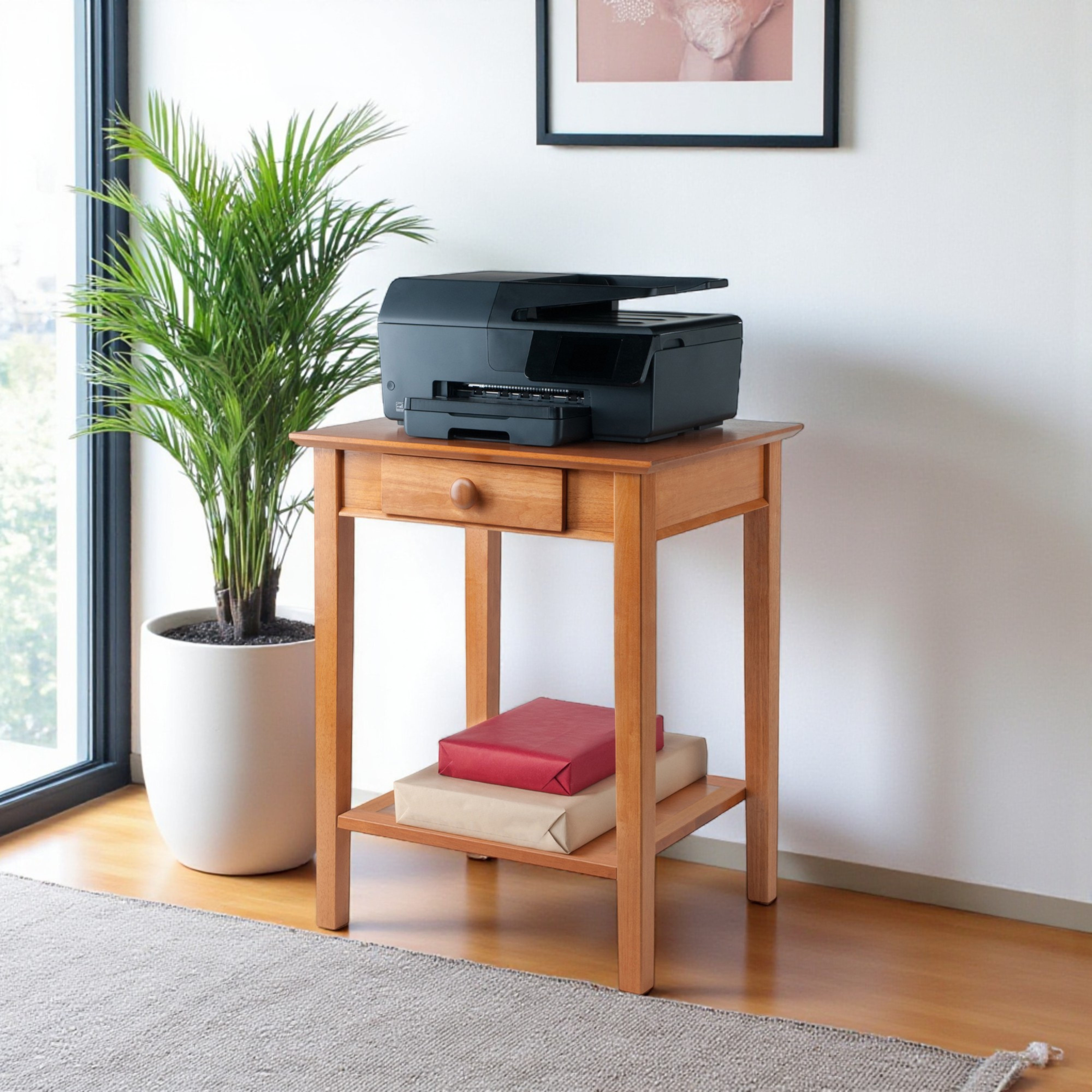 Livi Homes Morrison Honey-colored Printer Stand for Home Office ...