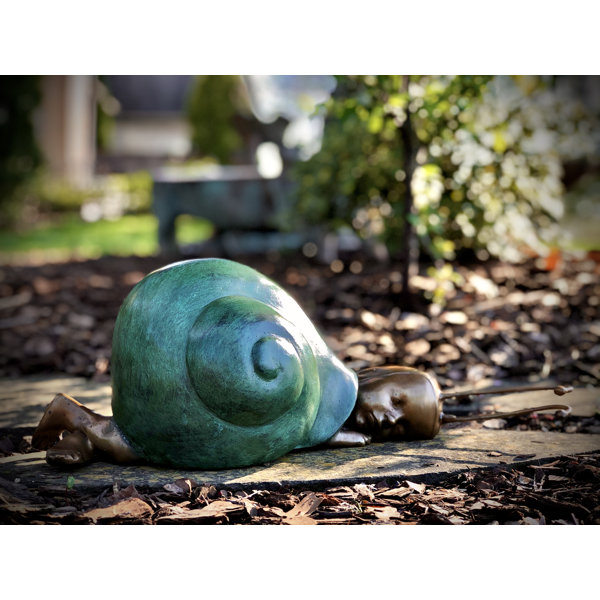 Metropolitan Galleries Bronze Large Snail Baby Sculpture | Wayfair