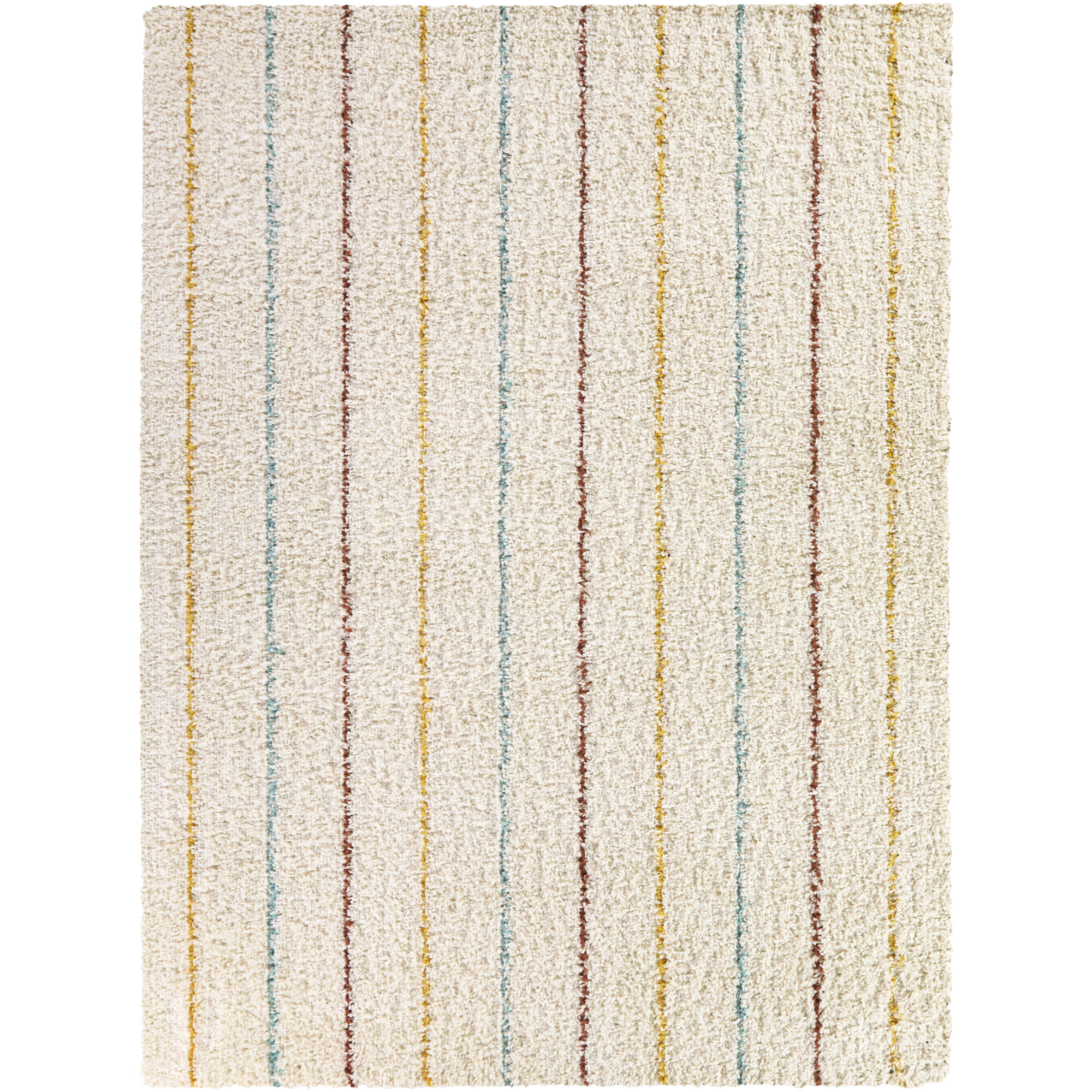 Ebern Designs Yardley Multicolor Striped Shag Area Rug | Wayfair