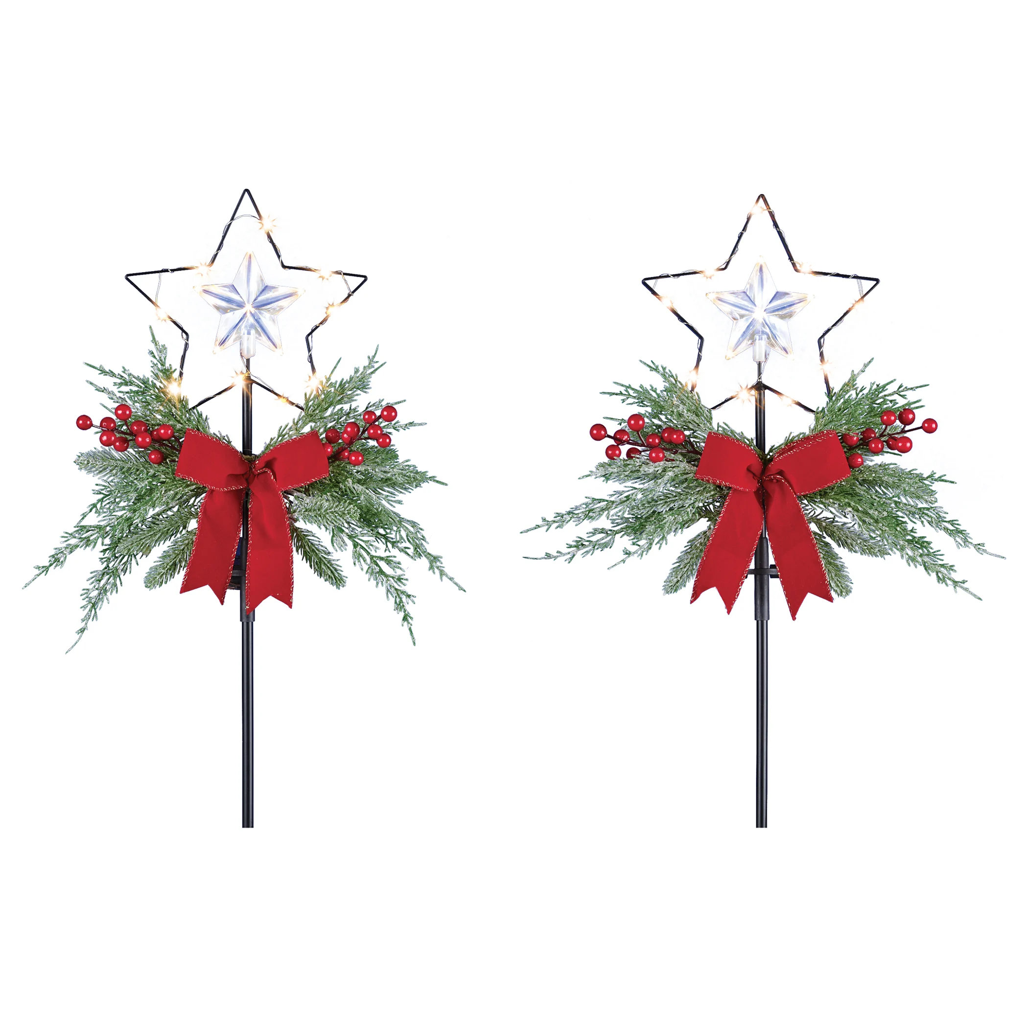 Ophelia & Co. Set of 2 Solar Christmas Star Stakes | Wayfair