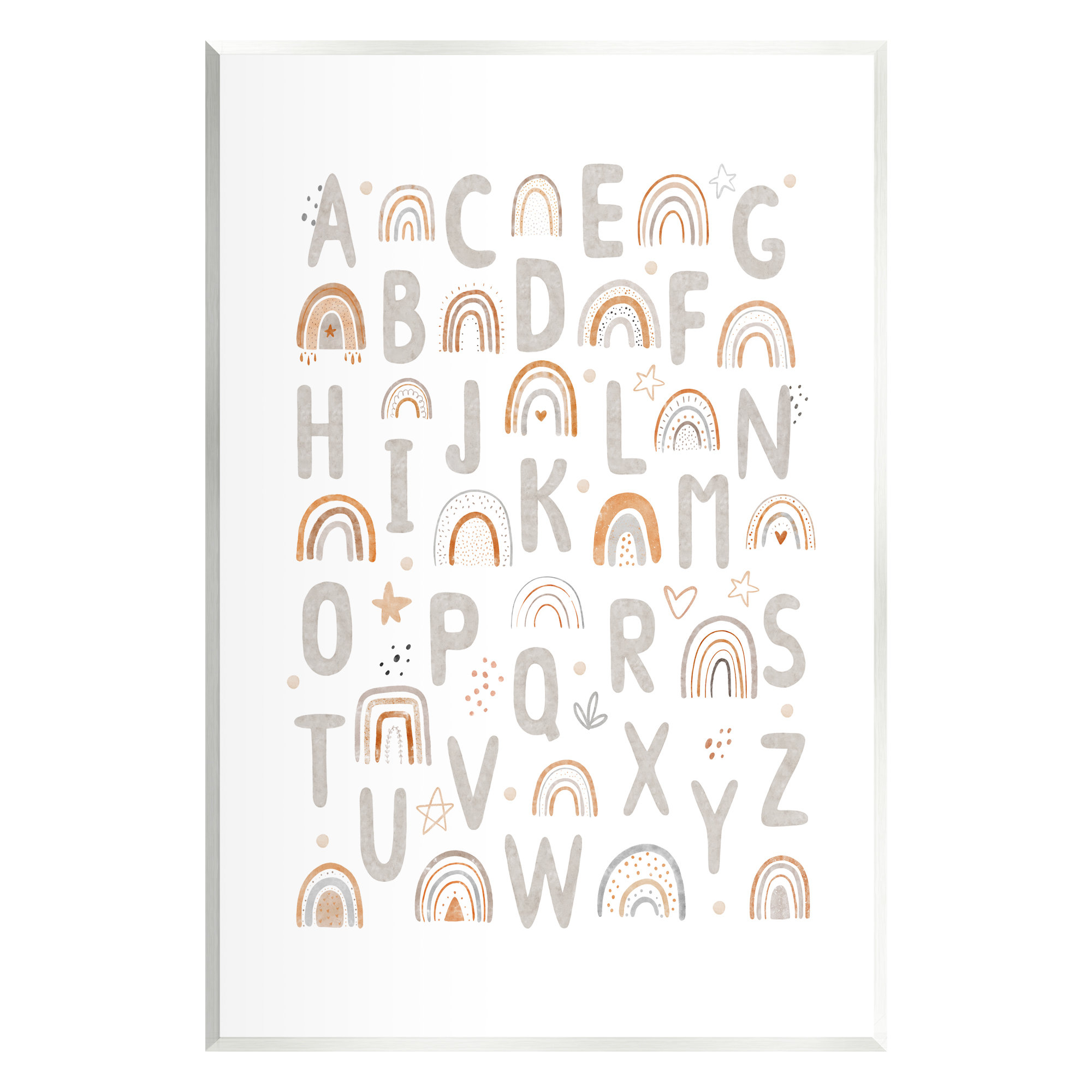 Stupell Industries Pastel Rainbow Alphabet by LSR Design Studio Print ...