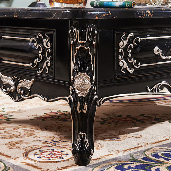 Romero European-style Solid Wood Marble Coffee Table Coffee Table | Wayfair