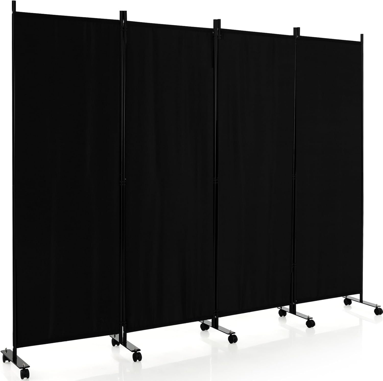Latitude Run® 4 Panel Room Divider Folding Privacy Screen With Lockable ...