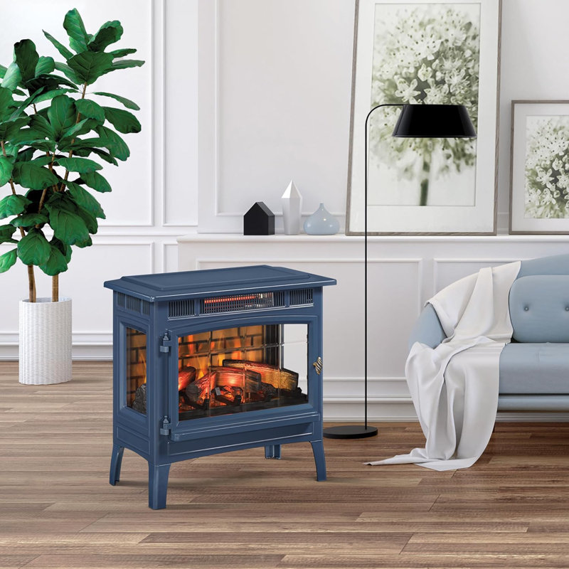 Winston Porter Electric Infrared Quartz Fireplace Stove with 3D Flame ...