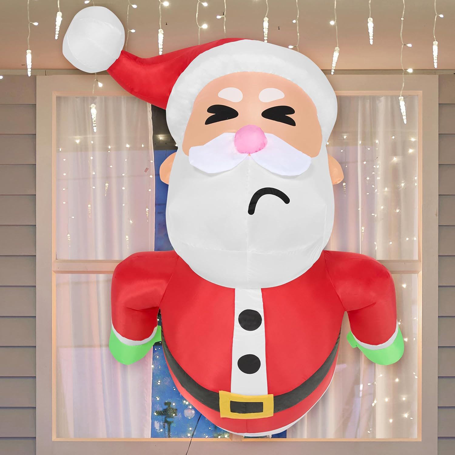 The Holiday Aisle® 3.5 FT Tall Christmas Inflatable Santa Broke Out ...