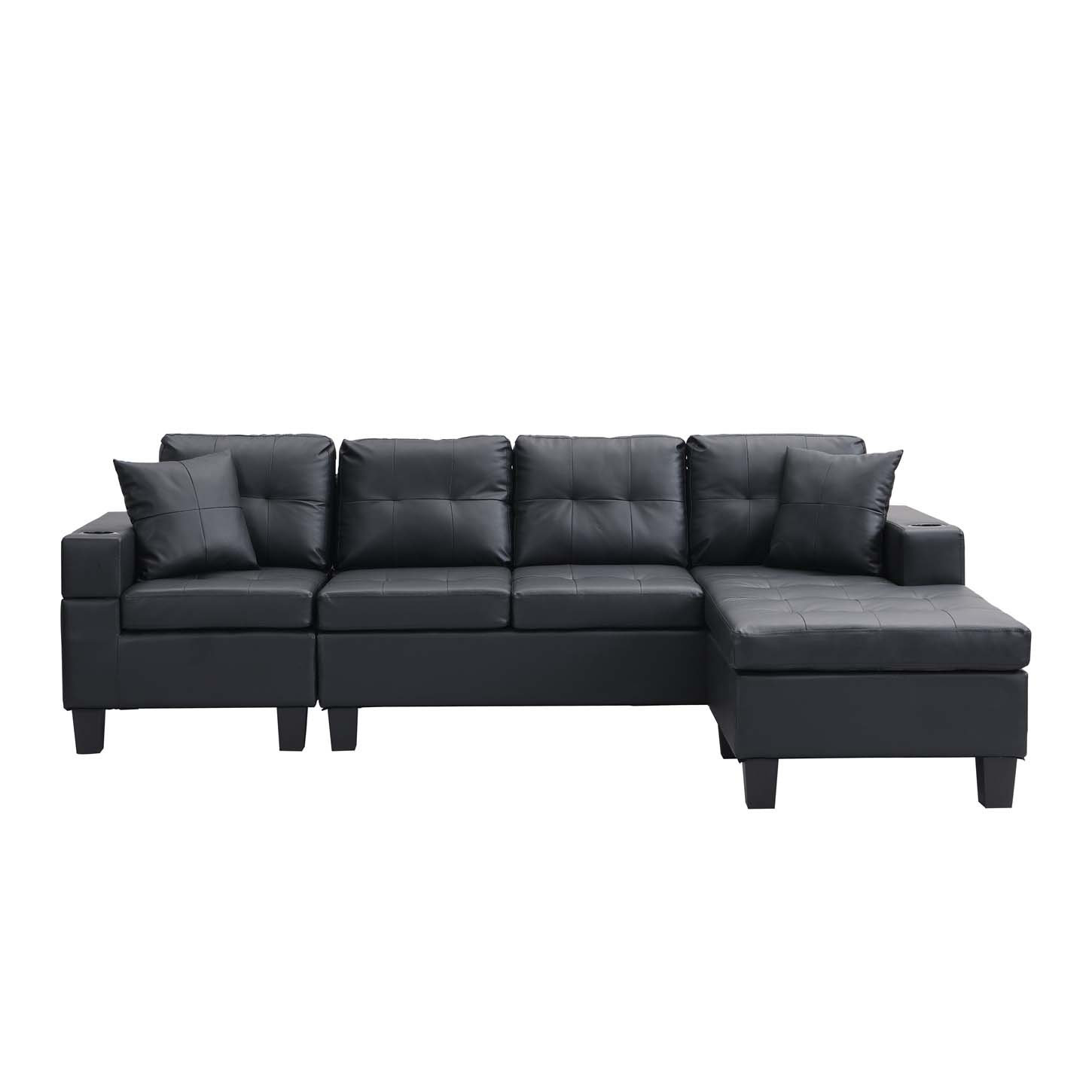 Latitude Run® Poco Sectional Sofa, L Shape Upholstered Sofa with Throw ...
