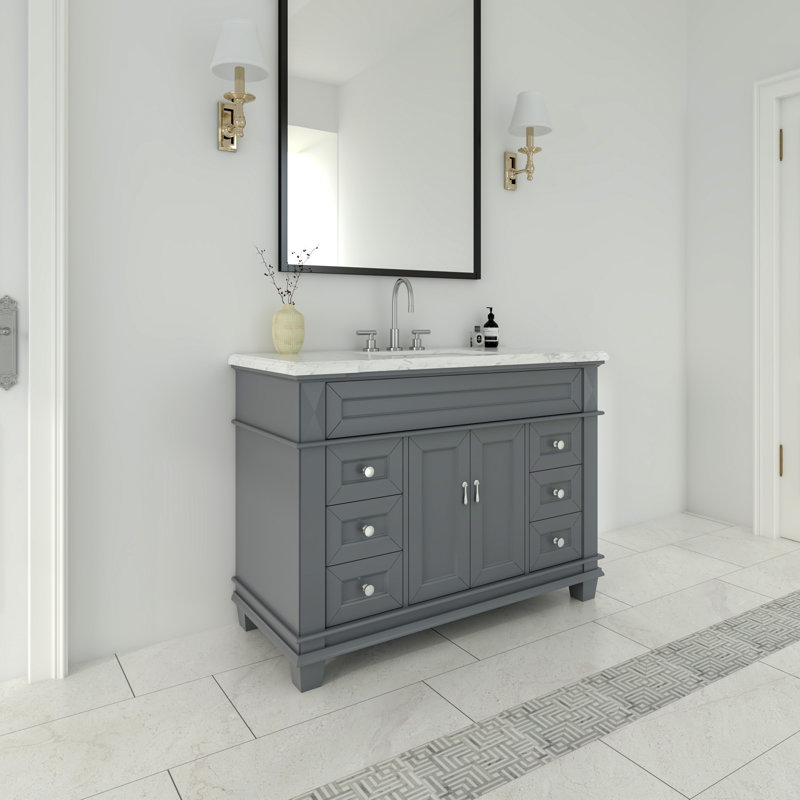 Lark Manor™ Aiyza 48" Single Sink Freestanding Bathroom Vanity with ...