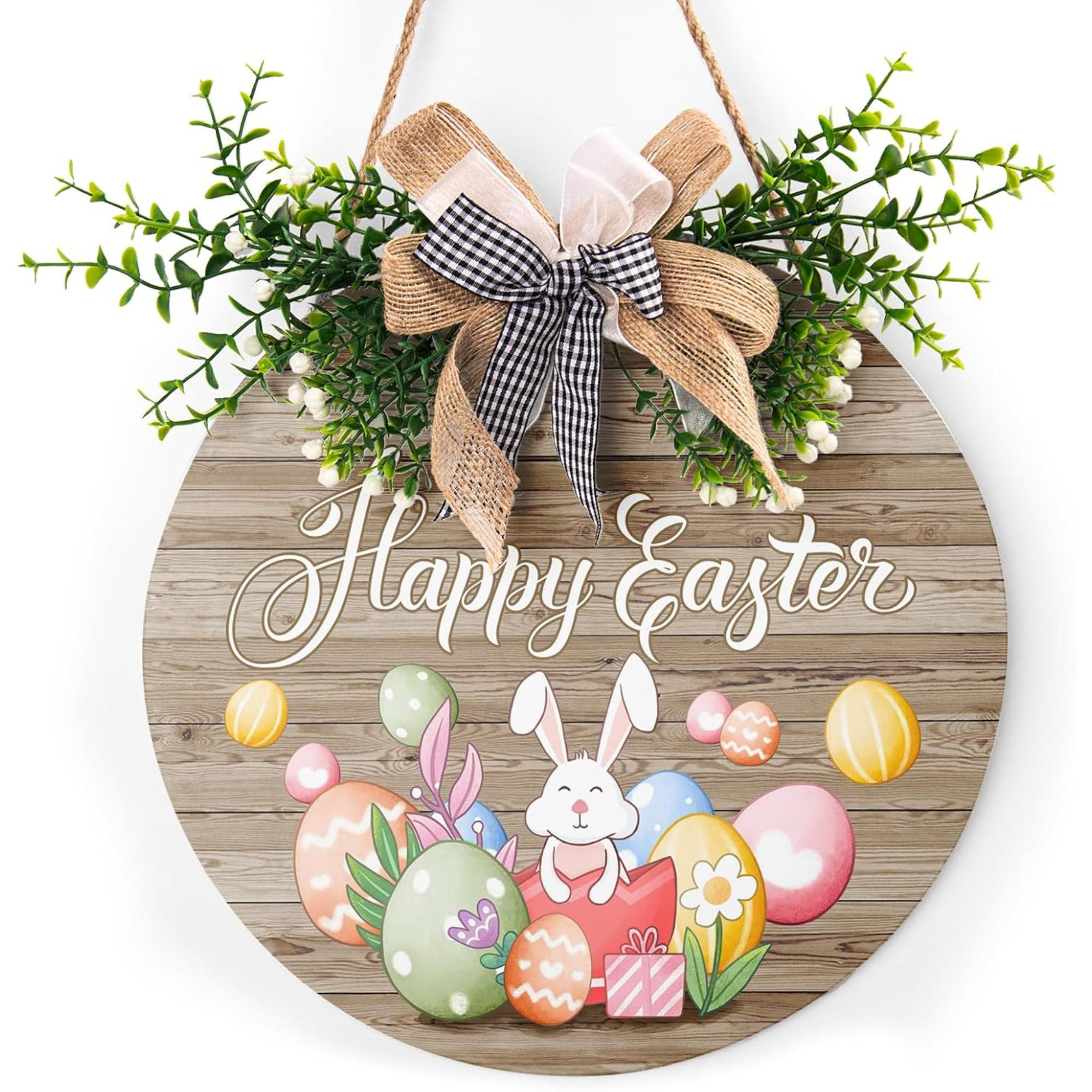 The Holiday Aisle® Happy Easter Wreaths For Front Door Easter Eggs ...