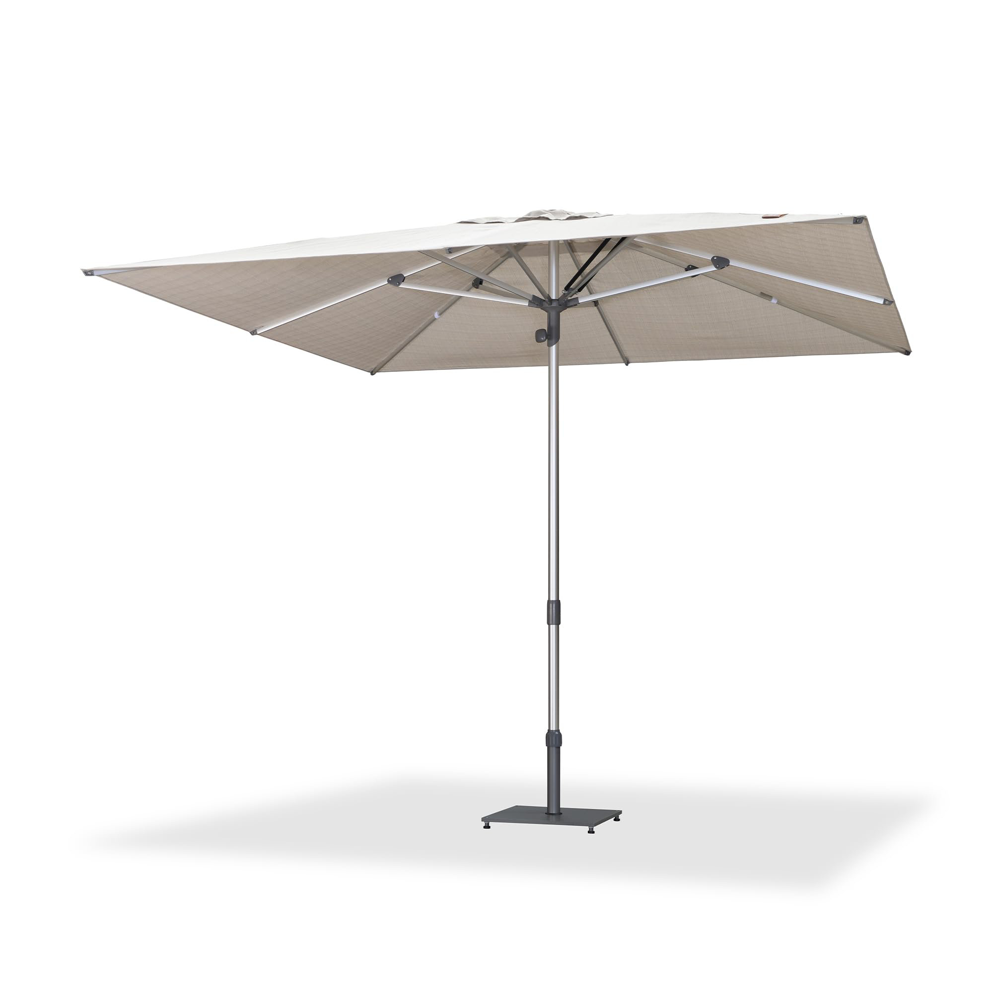 Purple Leaf Semi-Auto 10 FT Square Outdoor Patio Umbrella Silver Pole ...