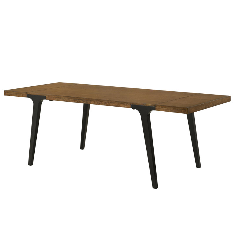 17 Stories Janet Dining Table, Walnut & Black Finish DN02305 | Wayfair
