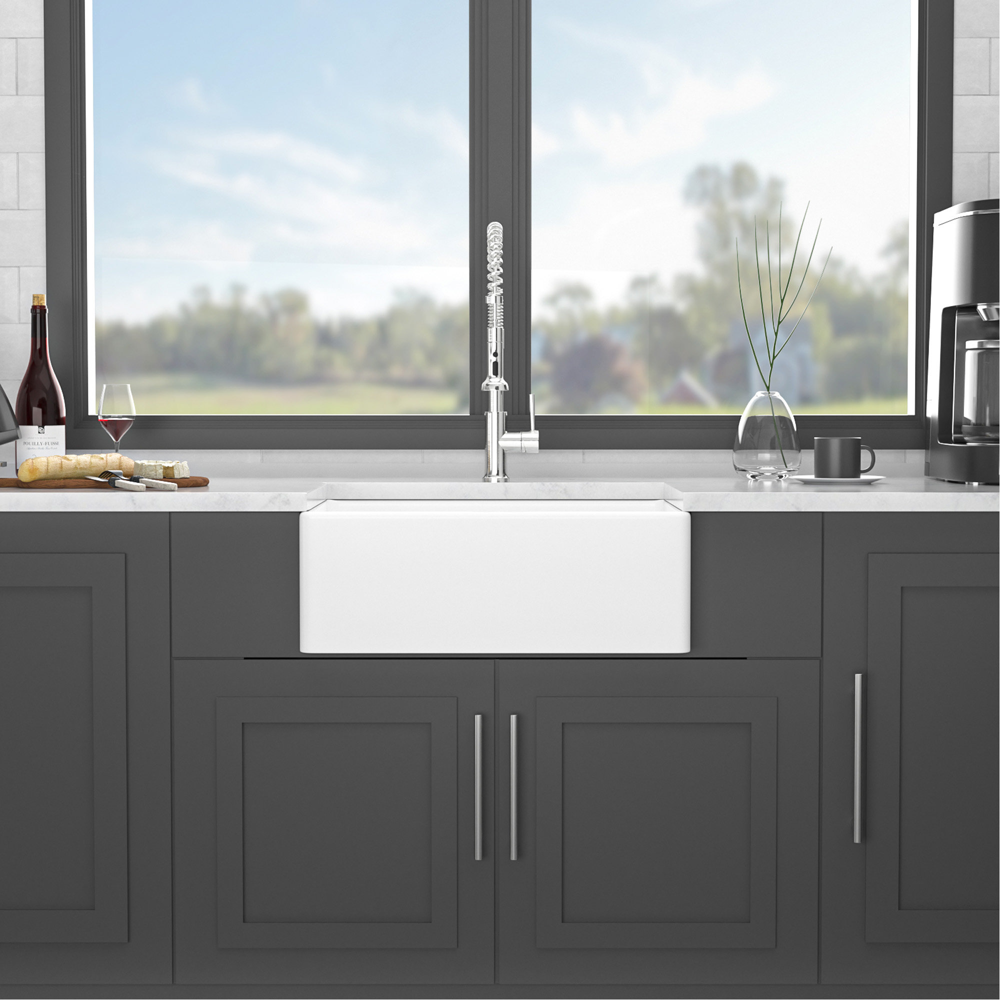 HONGHELEWANG Durable Ceramic Kitchen Sink With Versatile Features For A ...