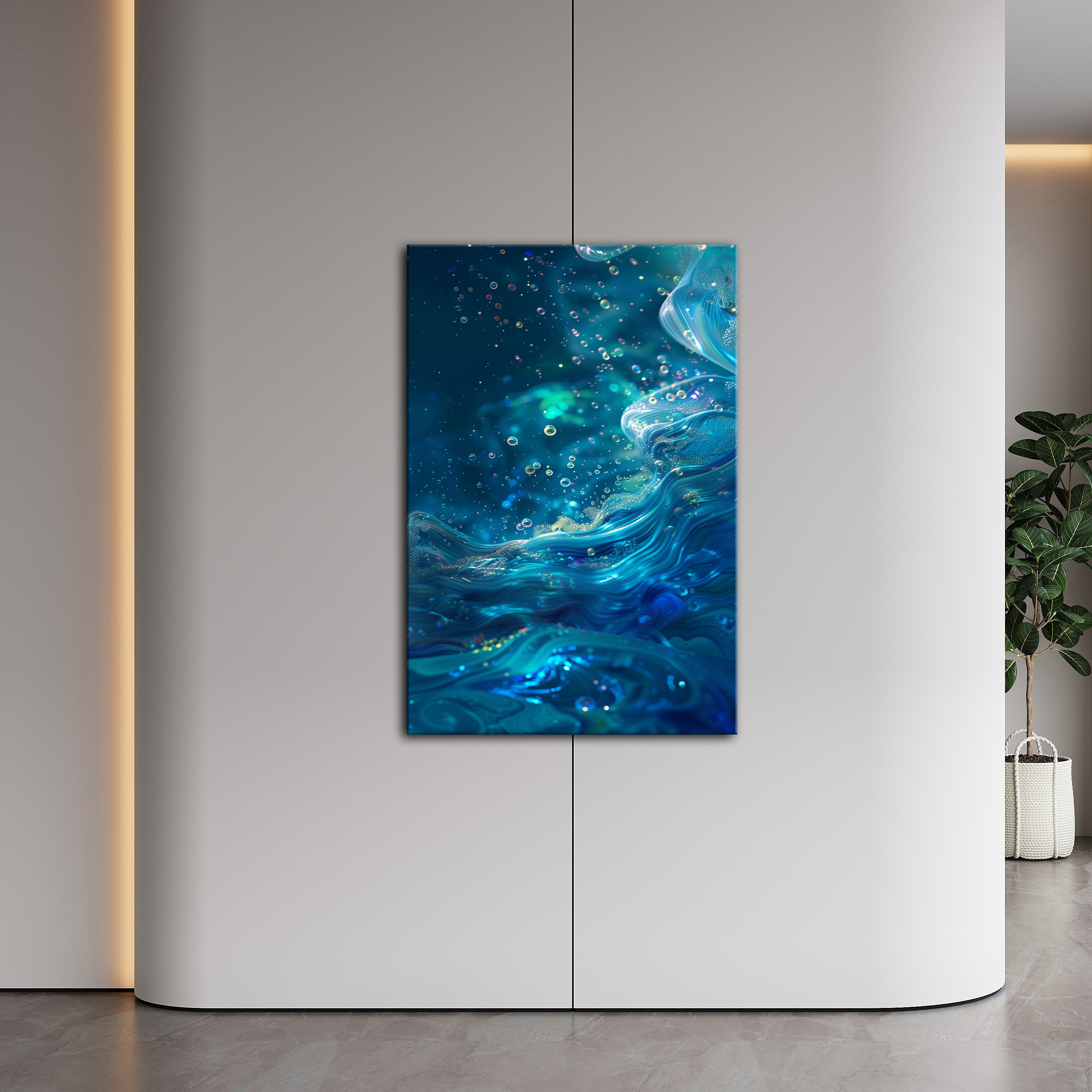 Wrought Studio™ Deep Sea Dream: Blues Wave Bubble Sea by Genie's Poems ...