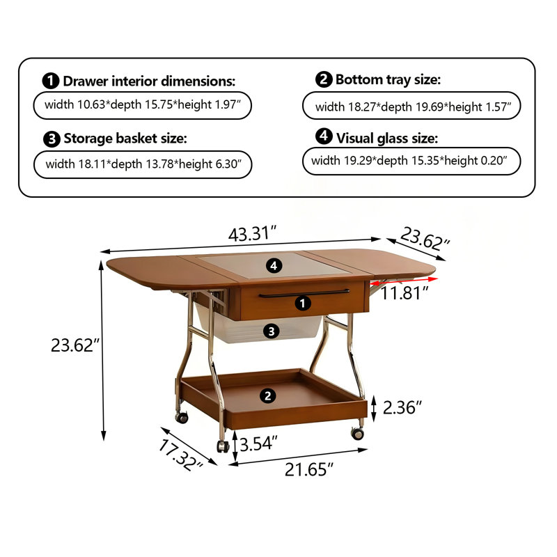 Tha Dream Team Rustic Solid Wood Mobile Cart Coffee Table | Wayfair