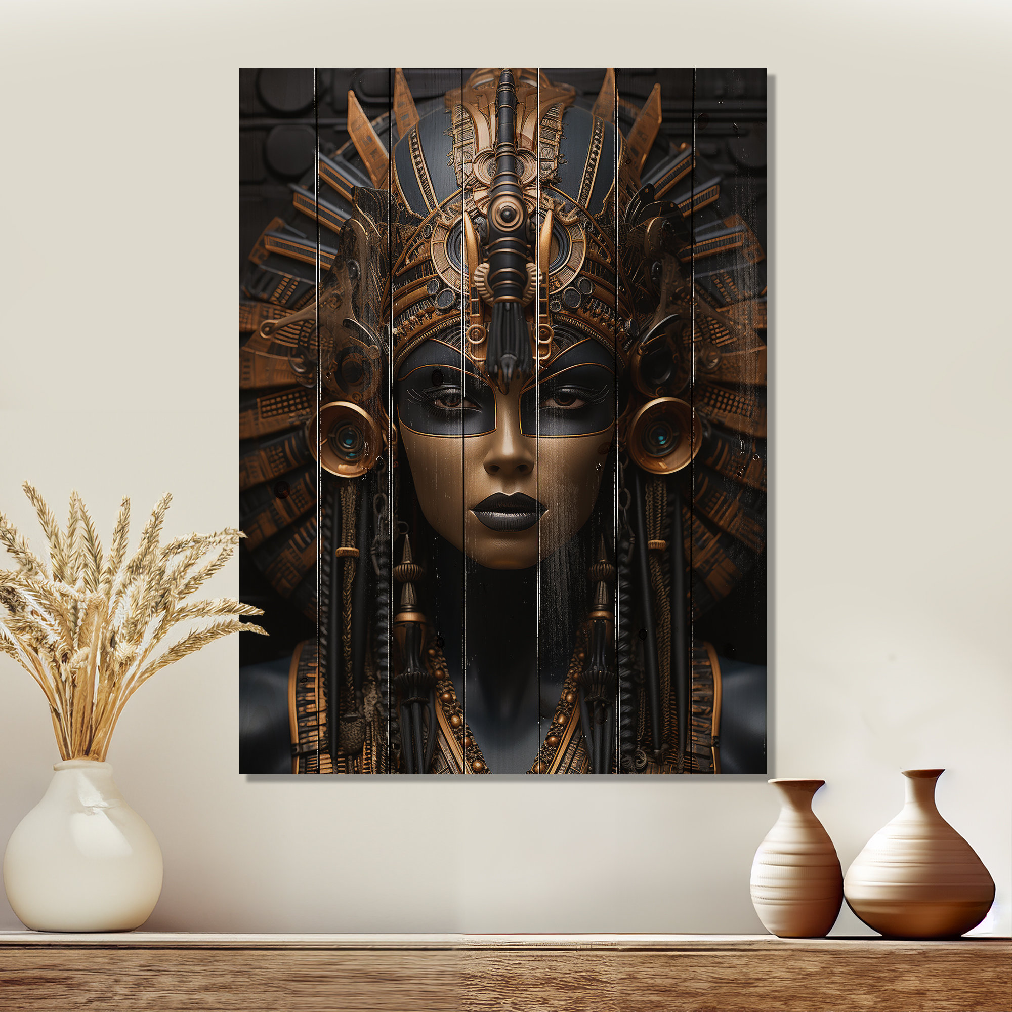 Design Art Egypt God Portrait - Landscapes Wood Wall Decor Panels | Wayfair