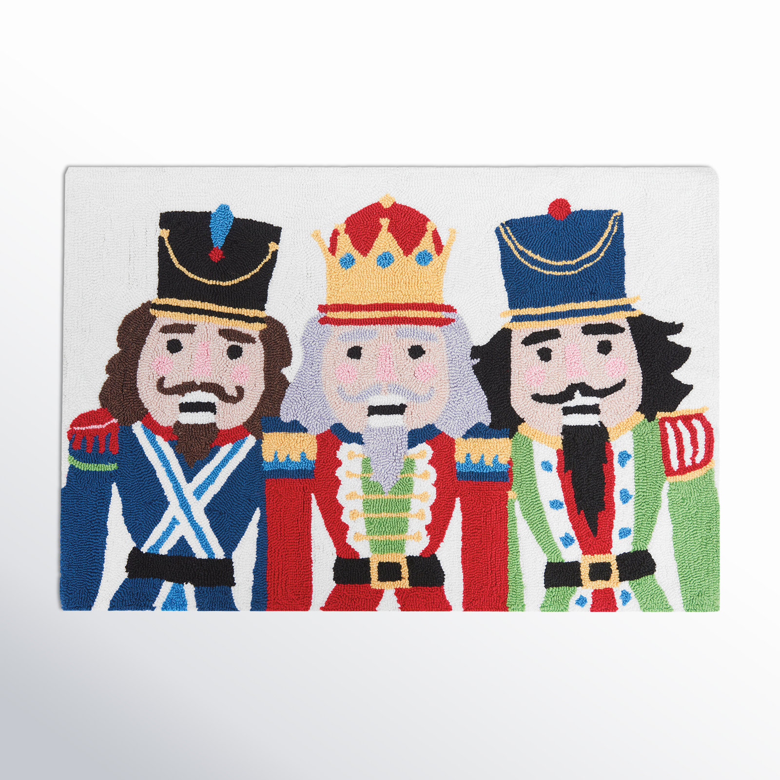 Birch Lane™ Antonial Nutcracker Trio Hooked Kitchen Mat | Birch Lane