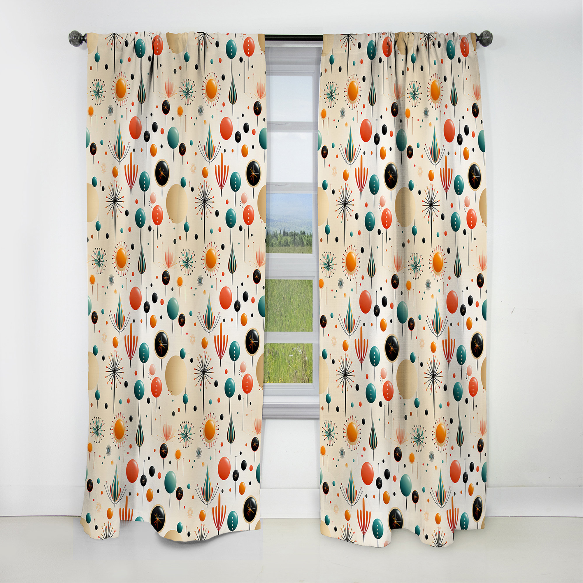 Design Art Atomic Retro Revival - Midcentury Curtain - Blackout ...