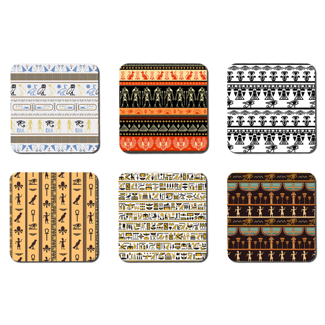 Latitude Vive Hieroglyphics Designer 6 Piece Coaster Set | Wayfair.co.uk