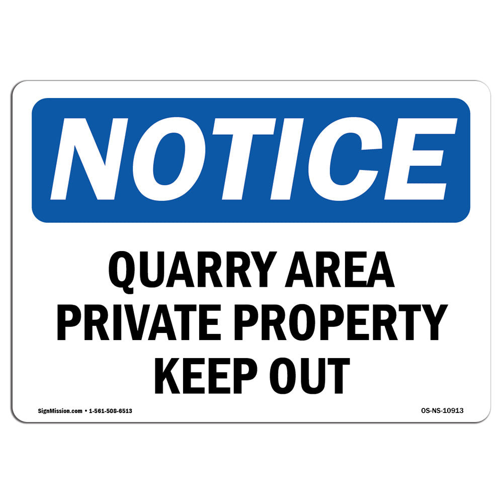 SignMission Danger Quarry Area Private Property Keep out Sign | Wayfair