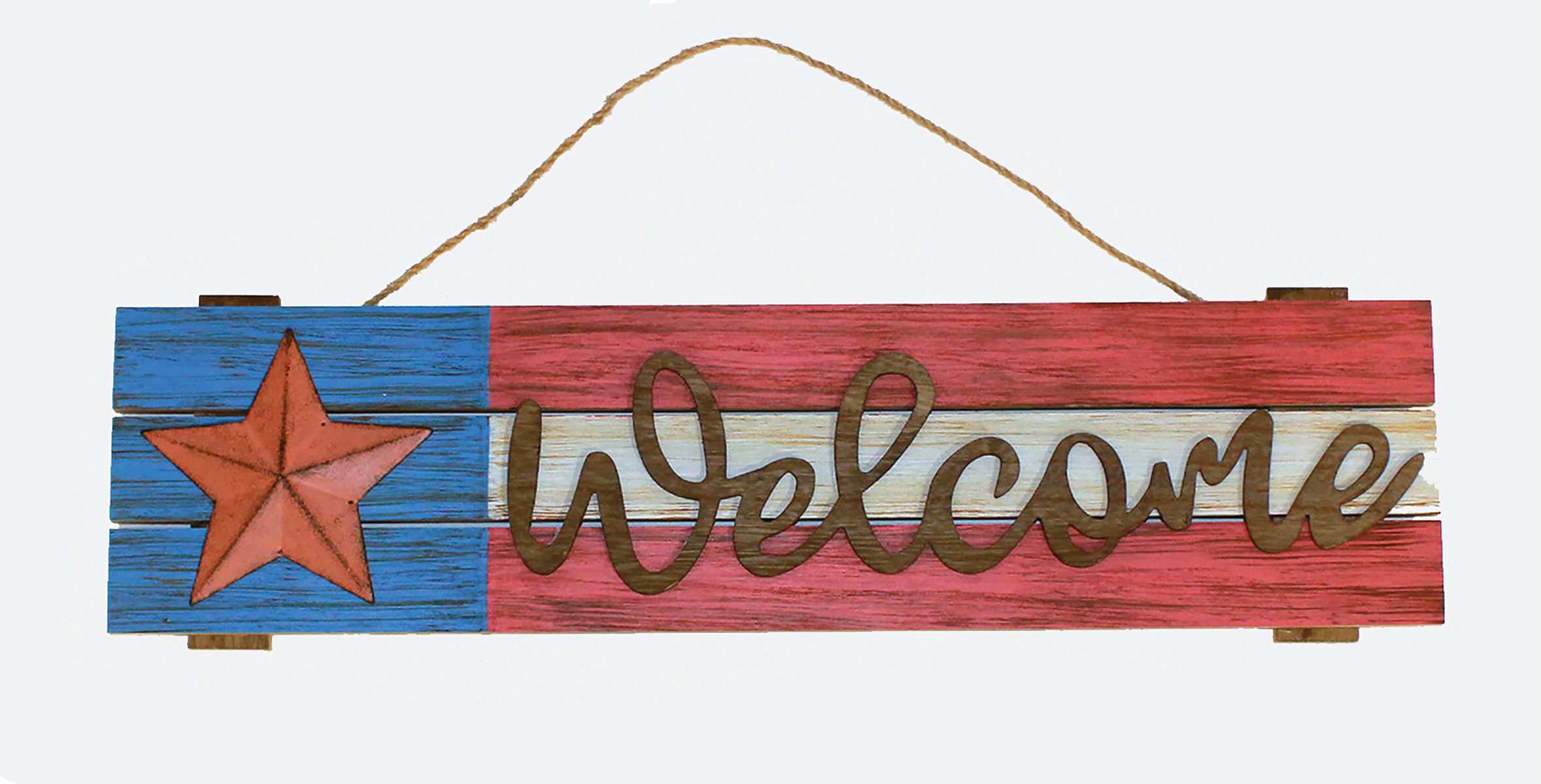 Trinx 22.5" Wood Red, White & Blue Welcome Sign Wall Décor | Wayfair