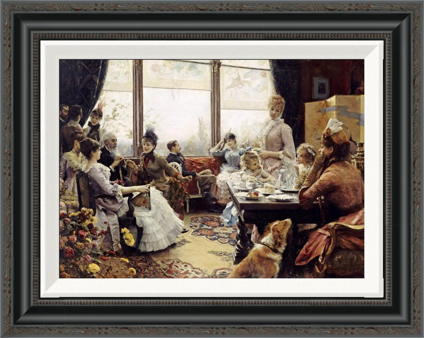 Global Gallery 'Five O'clock Tea' by Julius Leblanc Stewart Framed ...