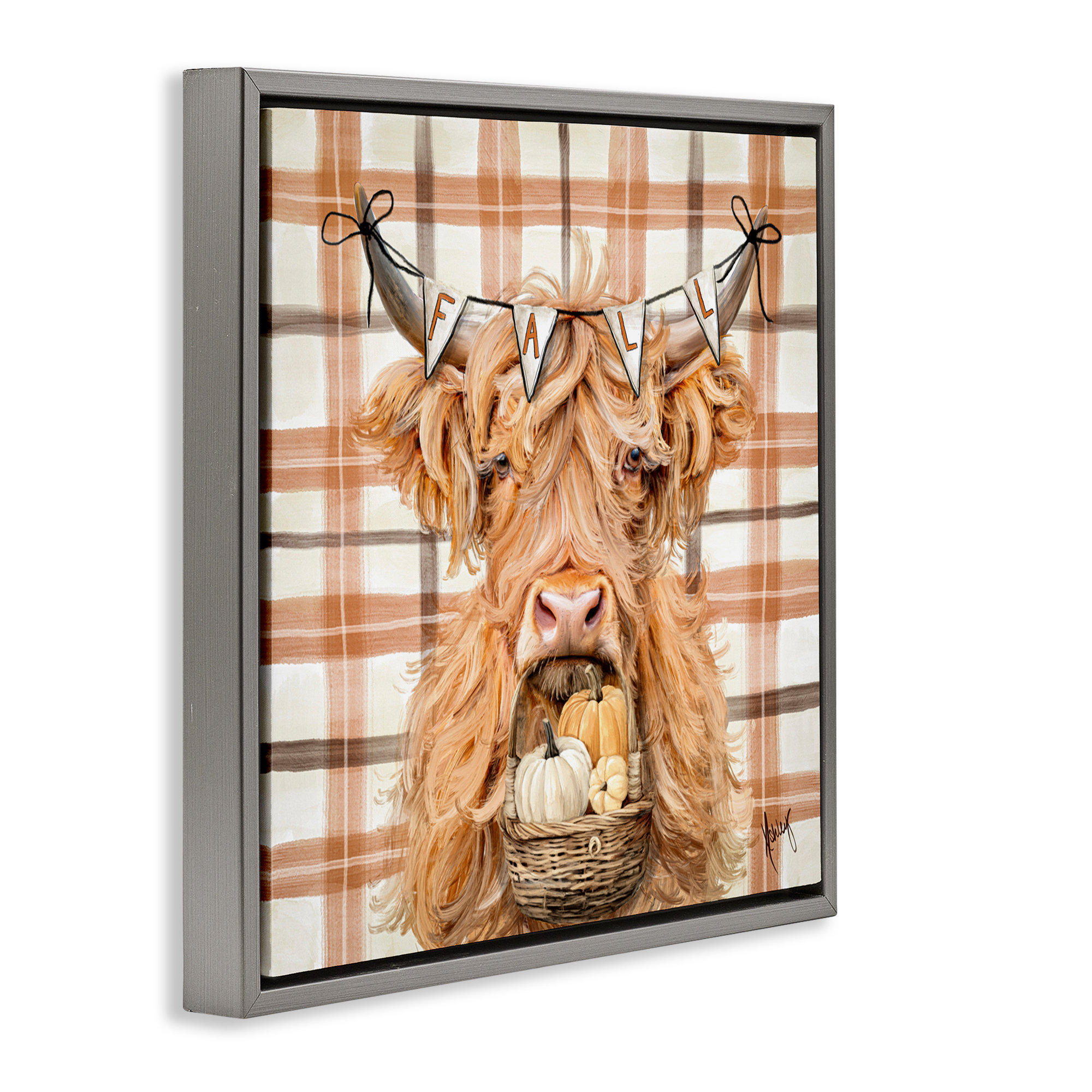 Loon Peak® Autumn Harvest Cattle Floating Frame, design by Ashley ...