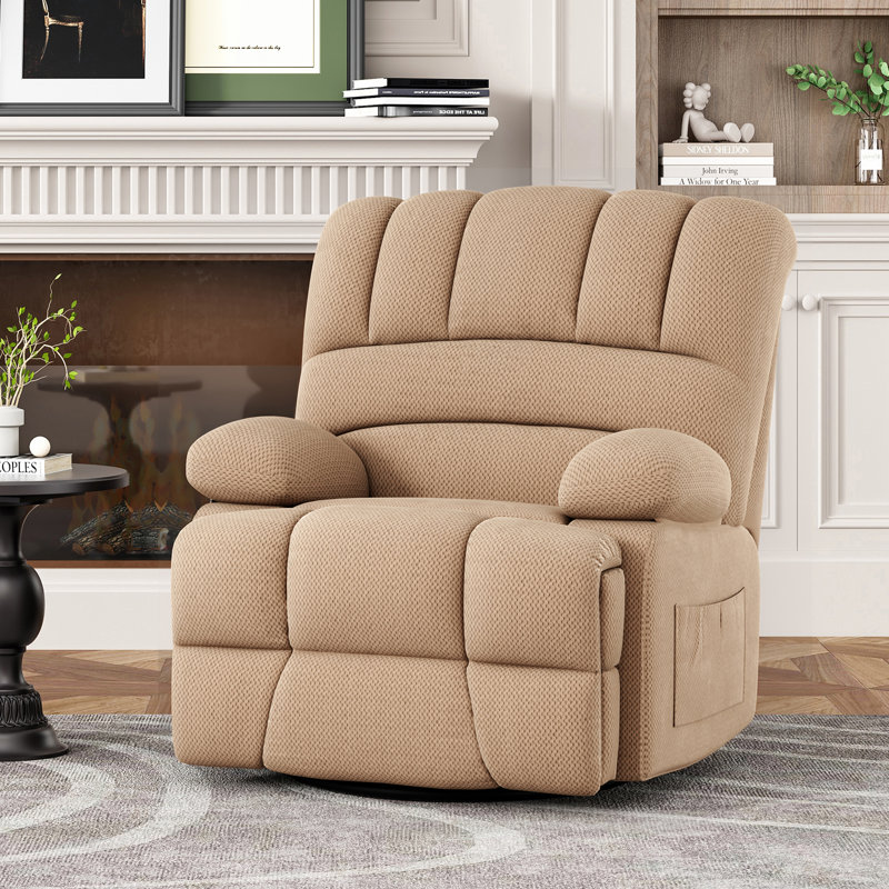 Ebern Designs Heald 40.94"W Upholstered Swivel Rocker Recliner ...