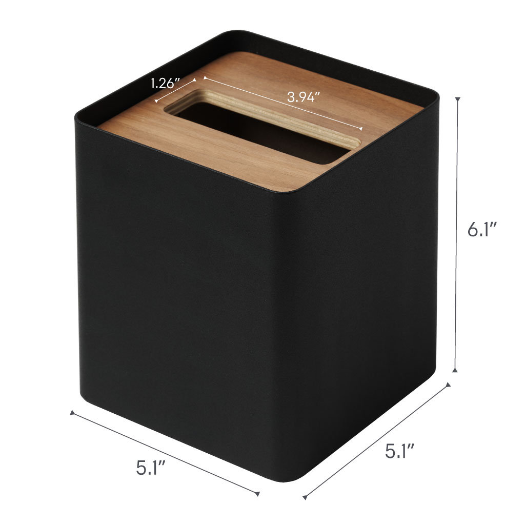 Yamazaki Home Square Reusable Tissue Box Cover Metal Container Case ...
