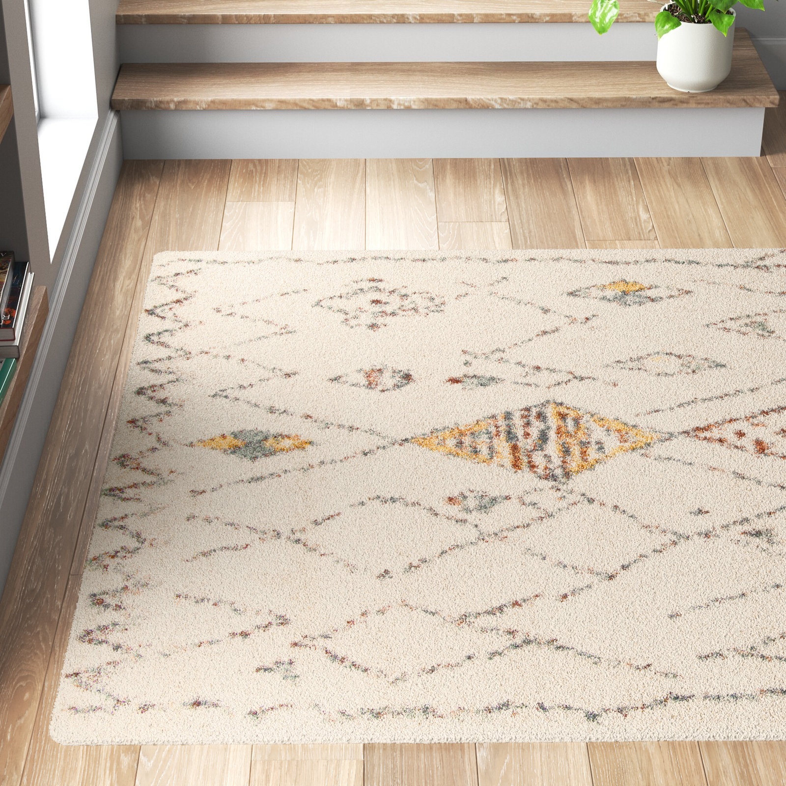 Langley Street Emrys Beige/Orange/Blue Rug & Reviews | Wayfair.co.uk