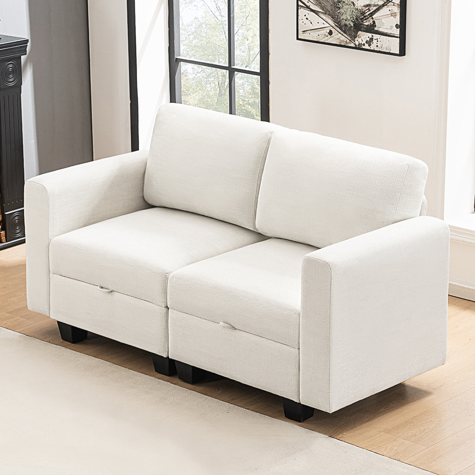 Ebern Designs Jerud Square Arm Modular Loveseat - Wayfair Canada