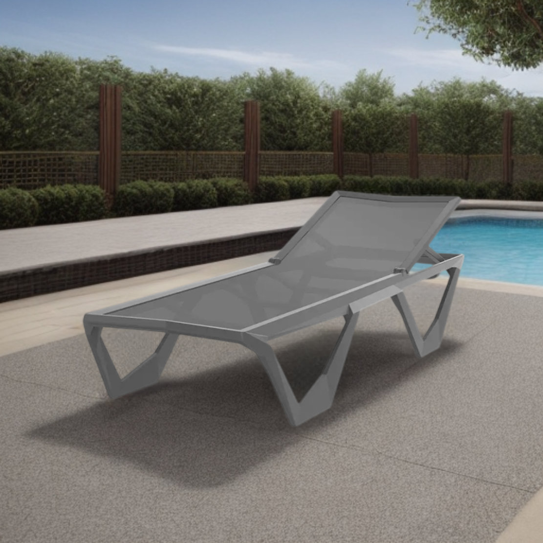 Elegance Furnishings Adjustable Aluminum Frame Outdoor Lounger Outdoor ...