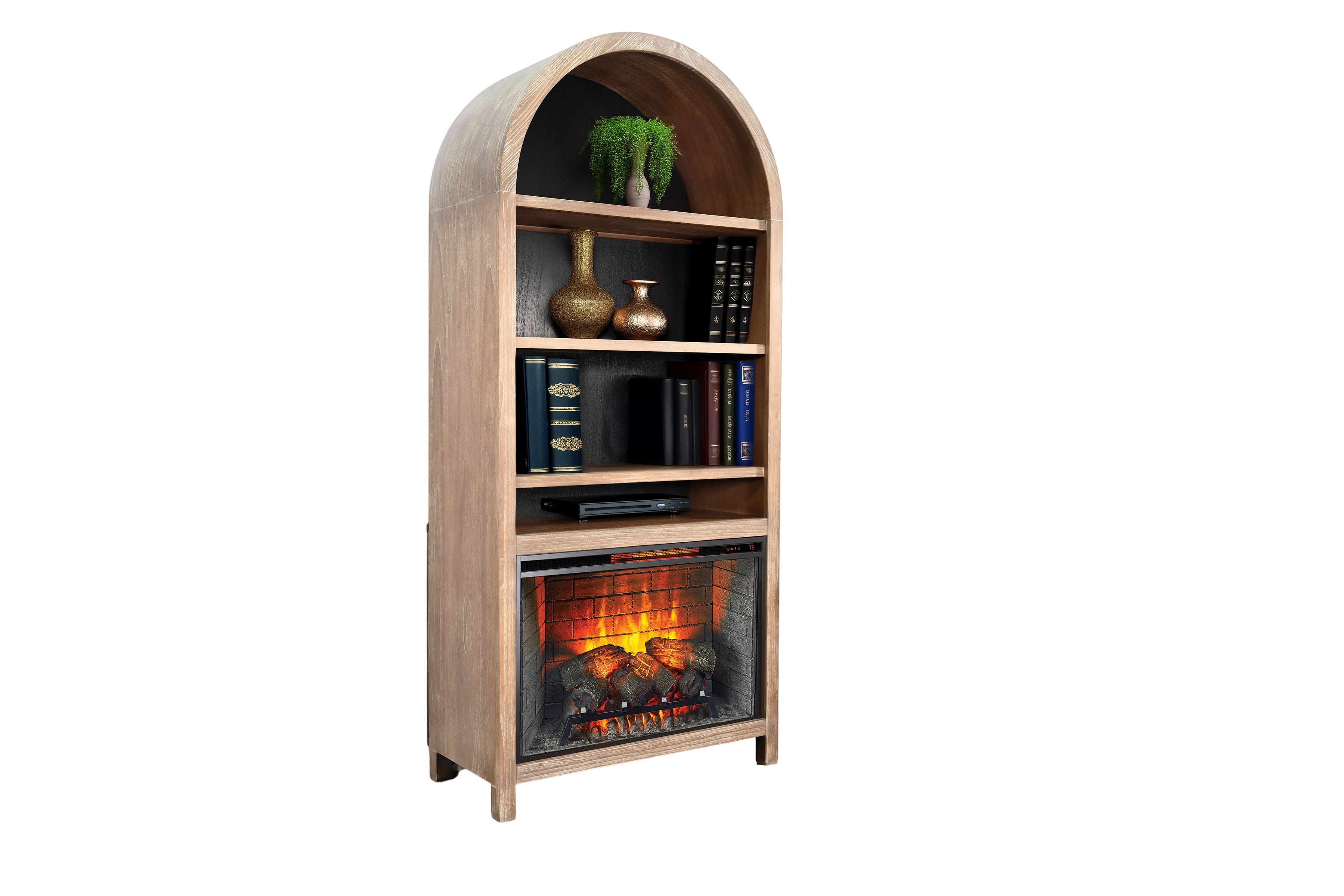 Sunny Designs Arched Bookcase With Electric Fireplace | Wayfair