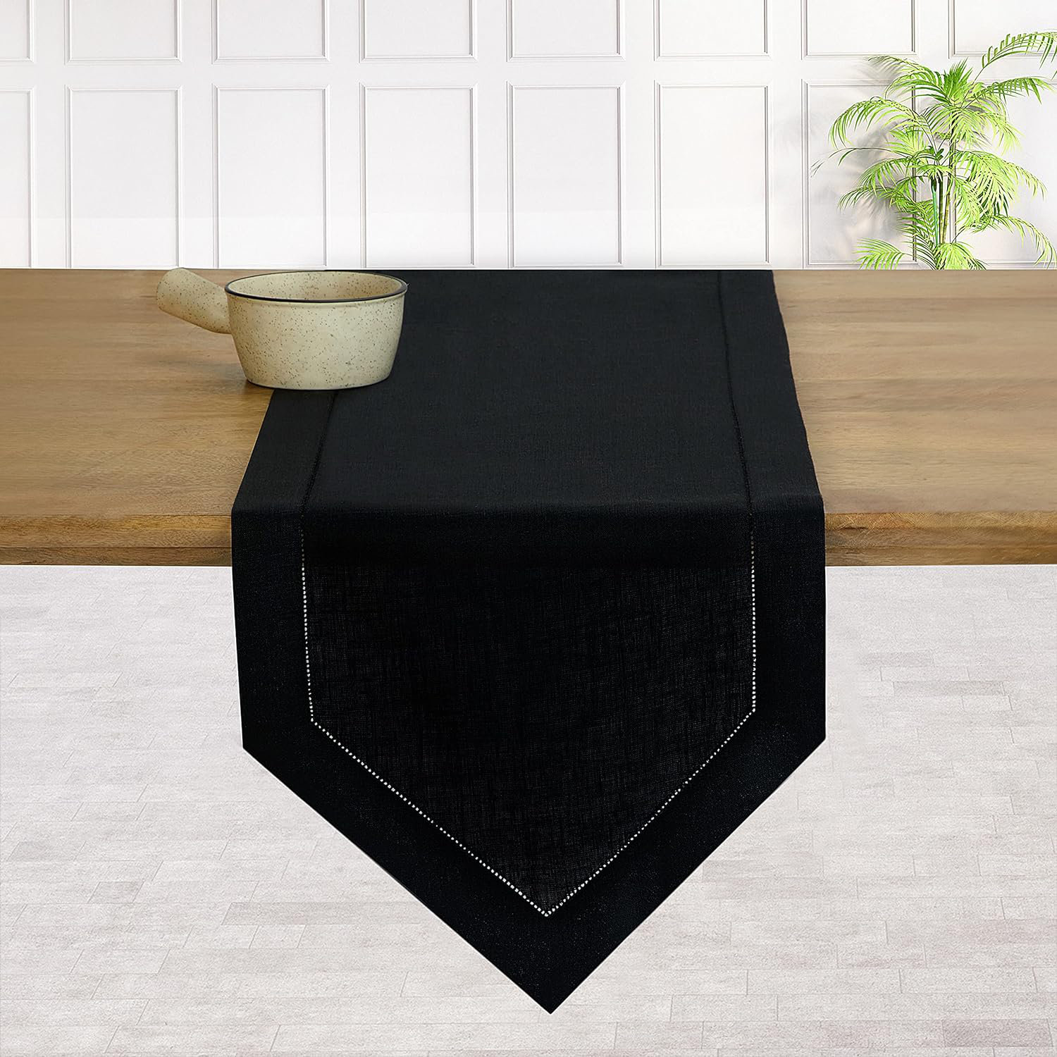 Gracie Oaks D'Moksha Homes Diamond Linen Table Runner | Wayfair