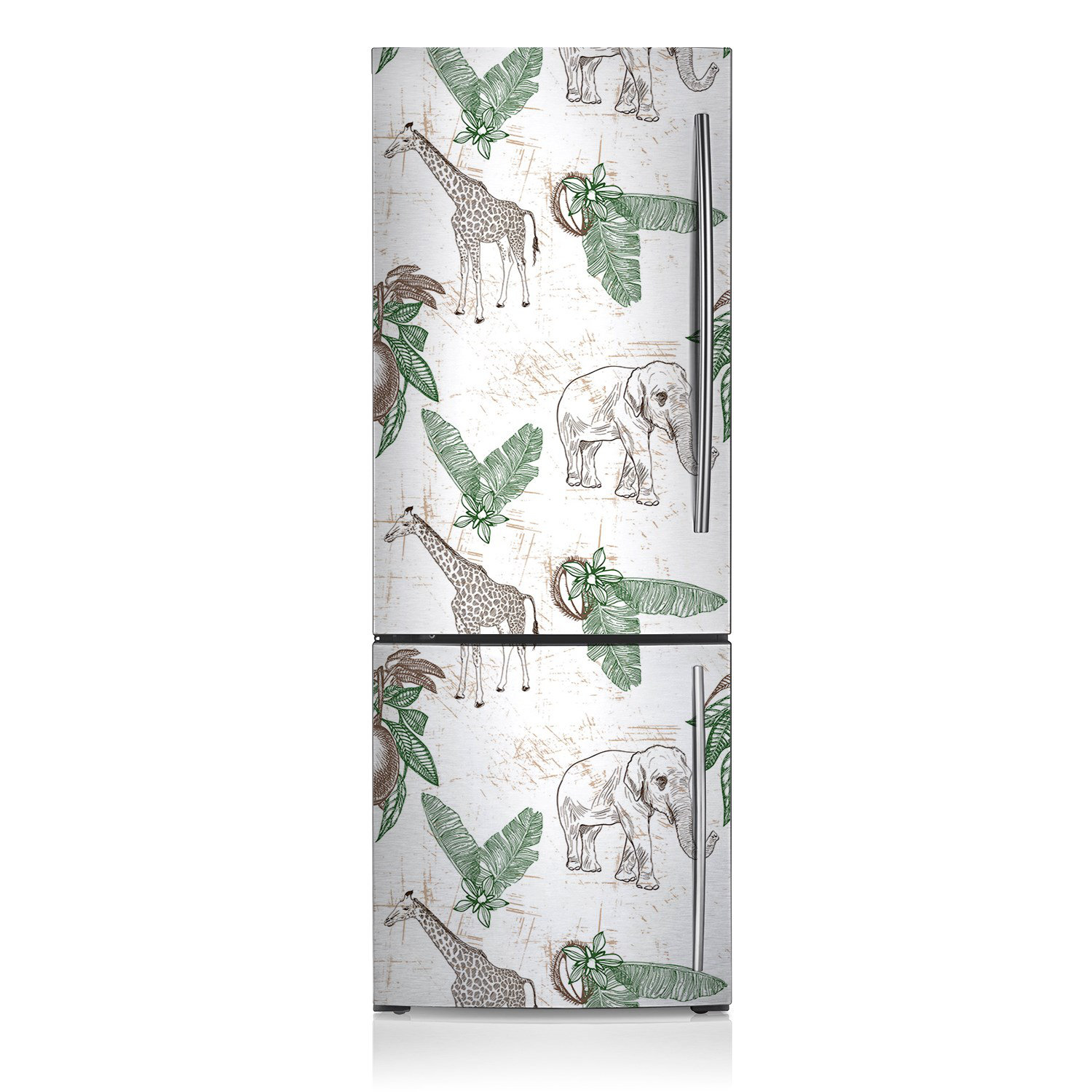 East Urban Home Fridge Magnet Giraffes and Elephants Door Sticker ...