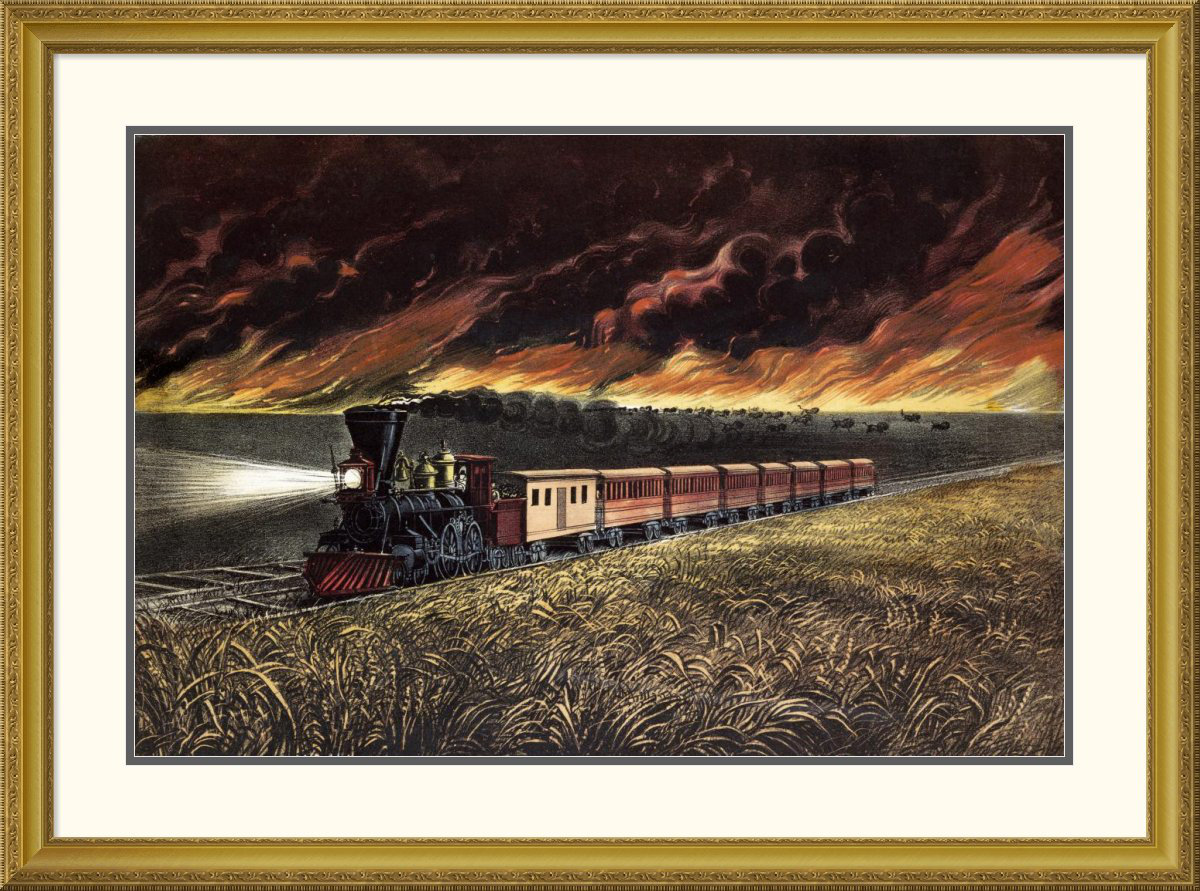 Global Gallery 'Prairie Fires of The Great West' by Currier and Ives ...