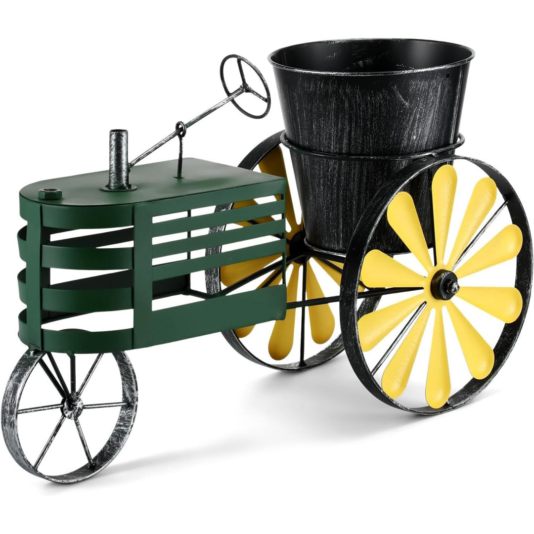 Ophelia & Co. 17" X 11" Metal Tractor Windmill Planter Decorative ...