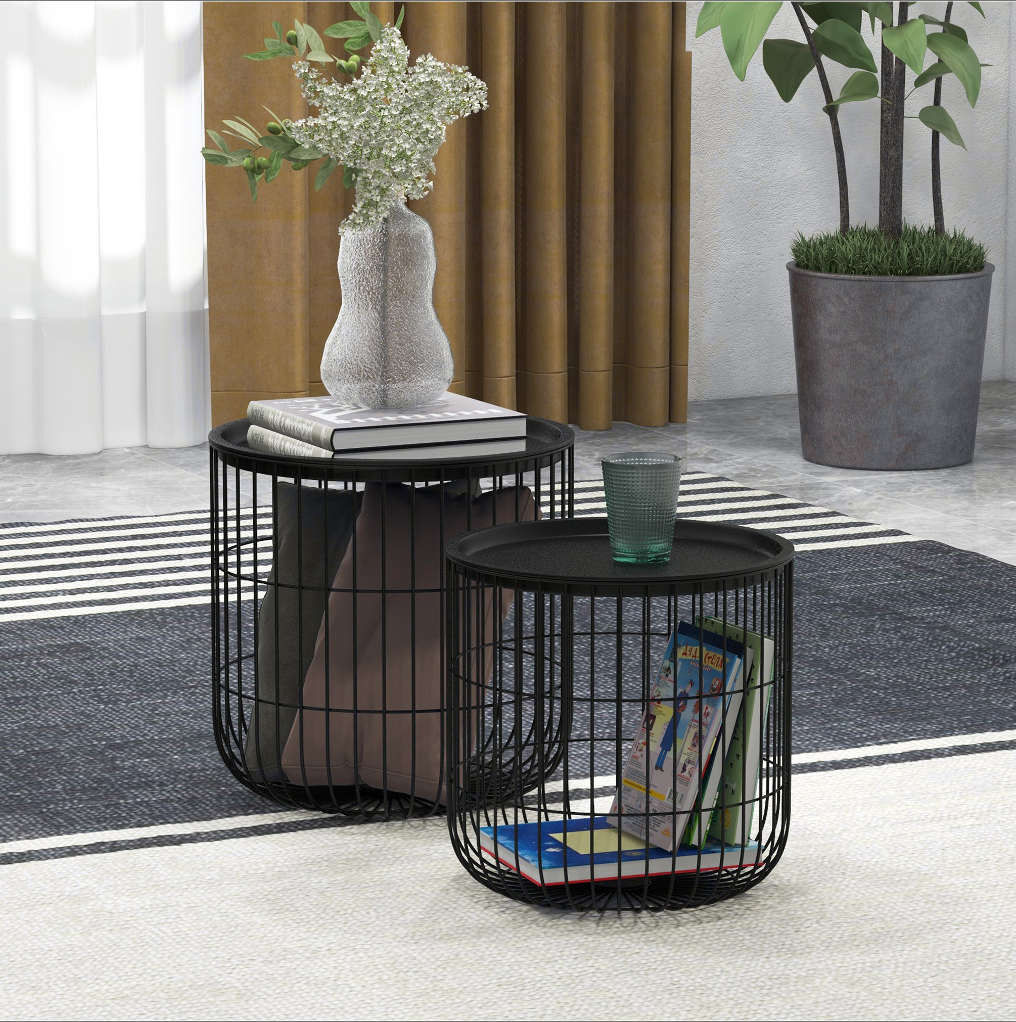 George Oliver Nesting Coffee Tables, Round Coffee Table Set Of 2 With ...