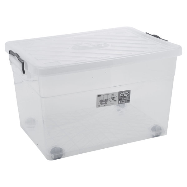 17 Stories 55L Clear Plastic Storage Box w/ Lid Rectangular Stackable ...