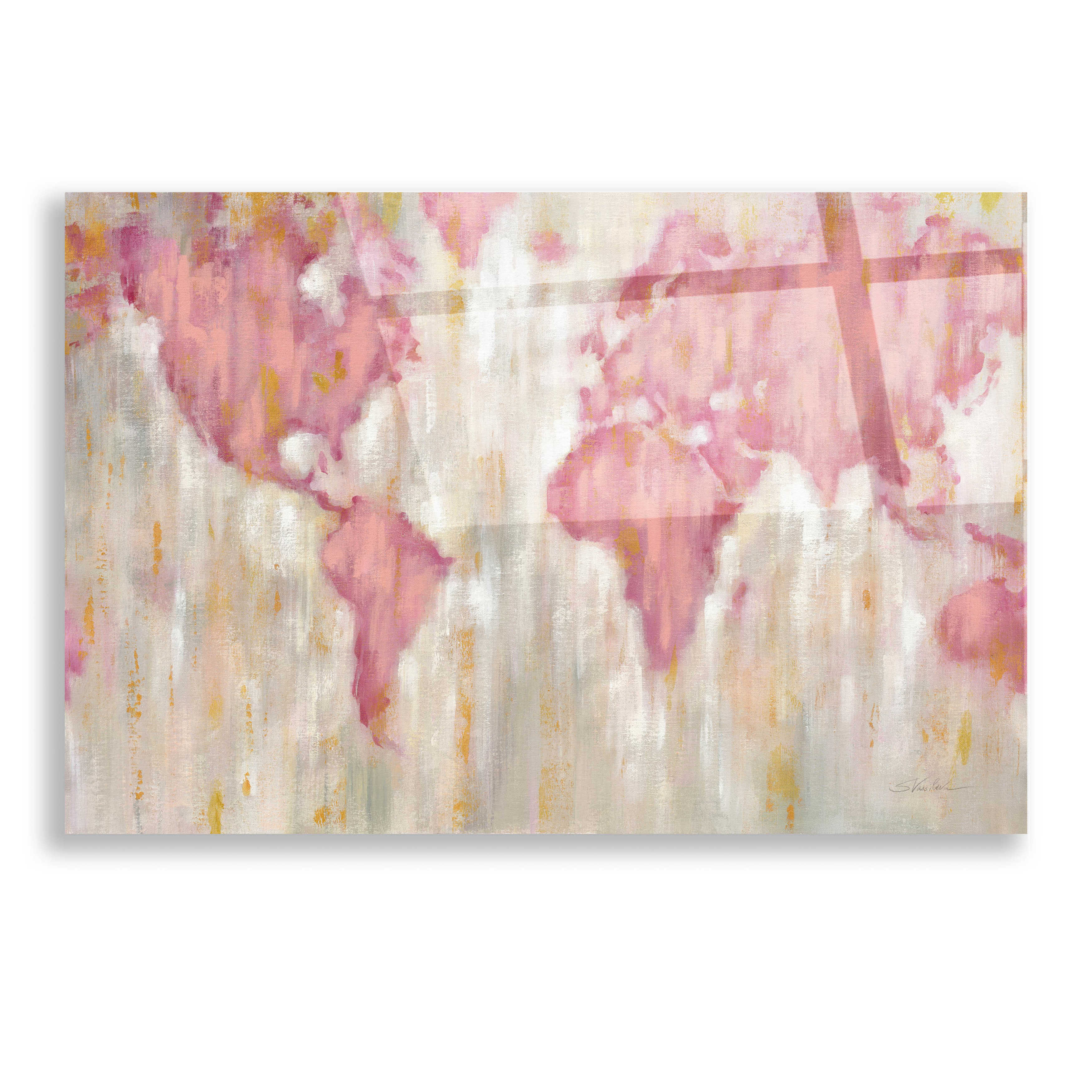 Winston Porter ''Blush World Map'' By Silvia Vassileva Acrylic Glass ...