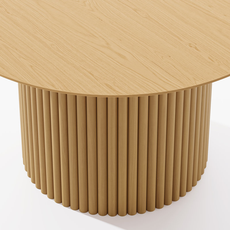 Ivy Bronx Maianh 30"H Round Wood Dining Table Pedestal Kitchen Table ...